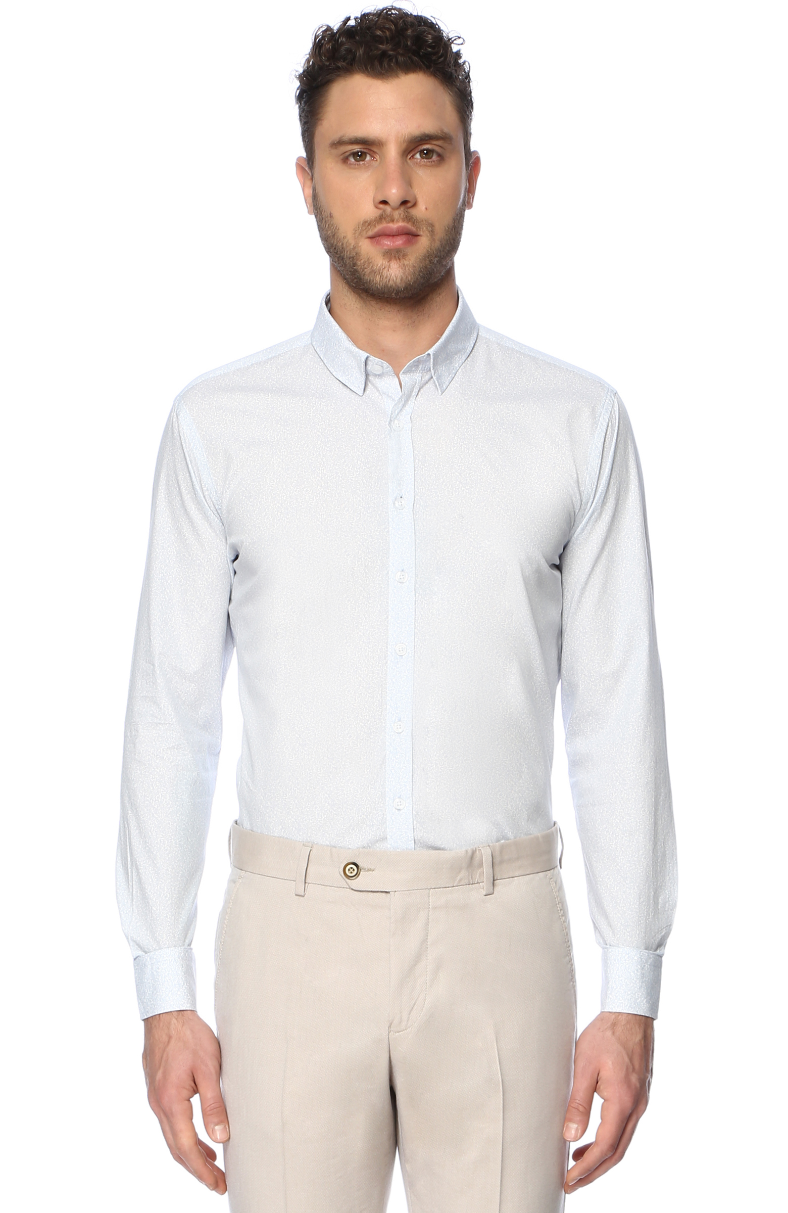 Slim Fit Açık Mavi Gömlek Slim Fit Açık Mavi Gömlek