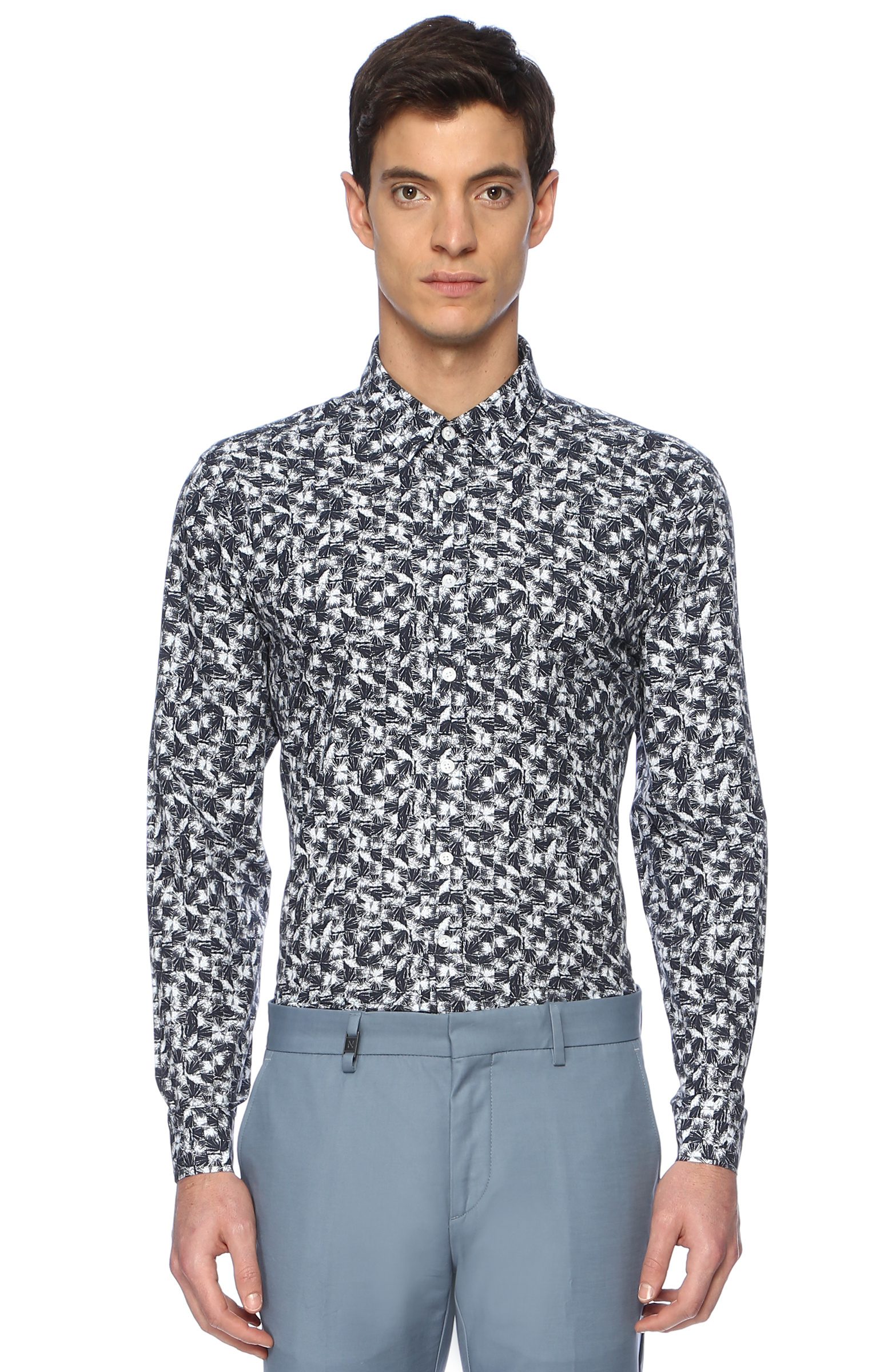 Slım Fit Lacivert Gömlek