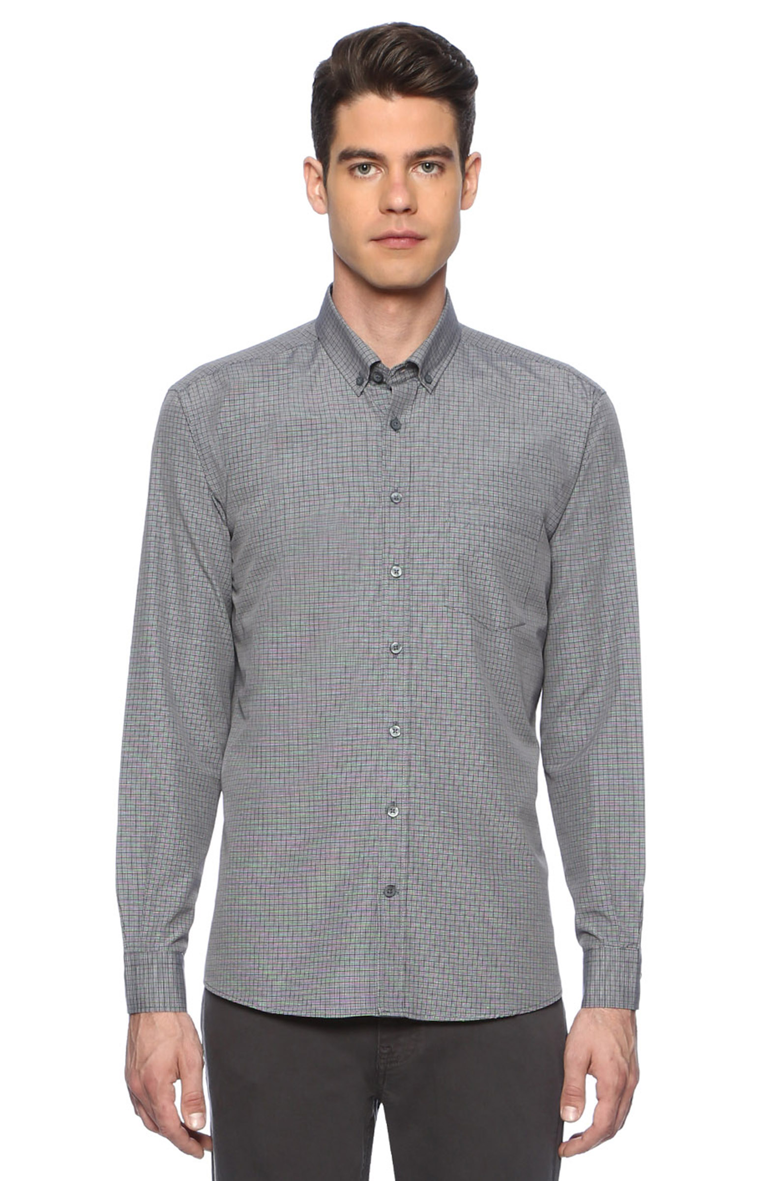 Kareli Haki-lacivert Gömlek Kareli Haki-lacivert Gömlek