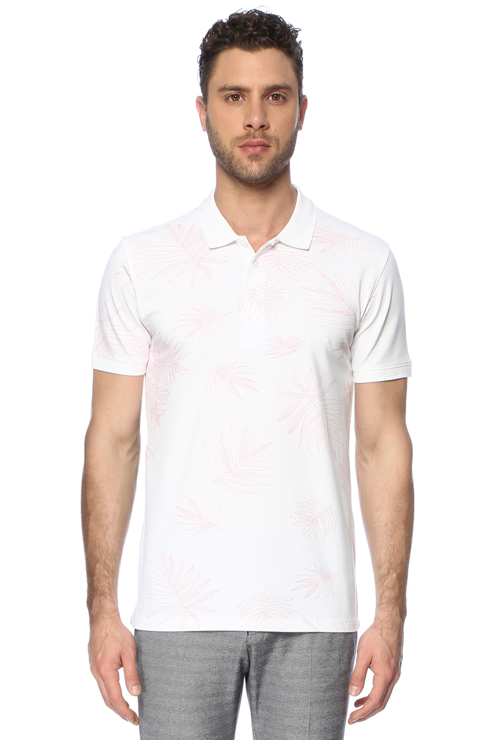 Polo Yaka Beyaz Pembe Tshirt Polo Yaka Beyaz Pembe Tshirt