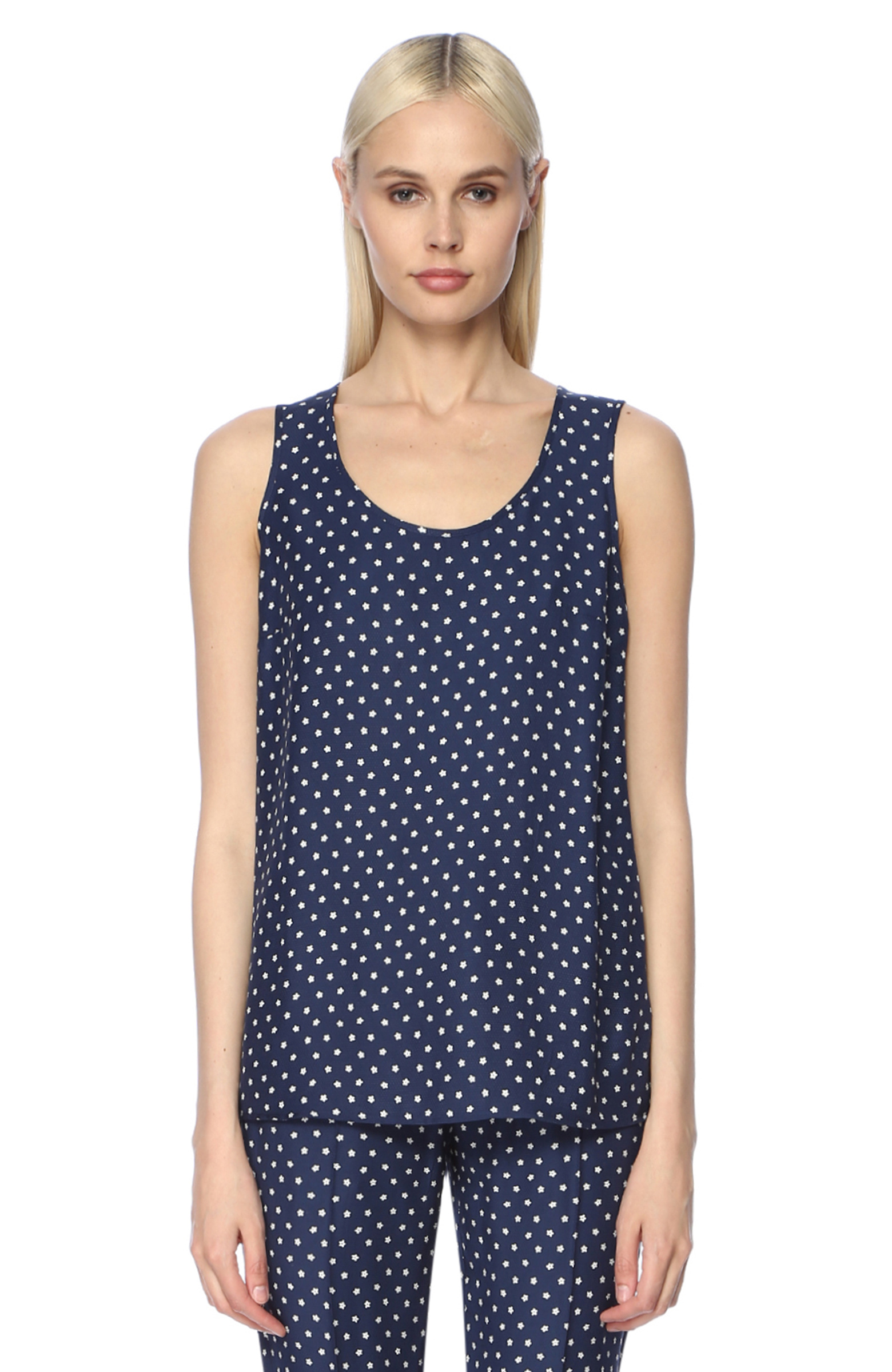 U Yaka Lacivert Bluz U Yaka Lacivert Bluz