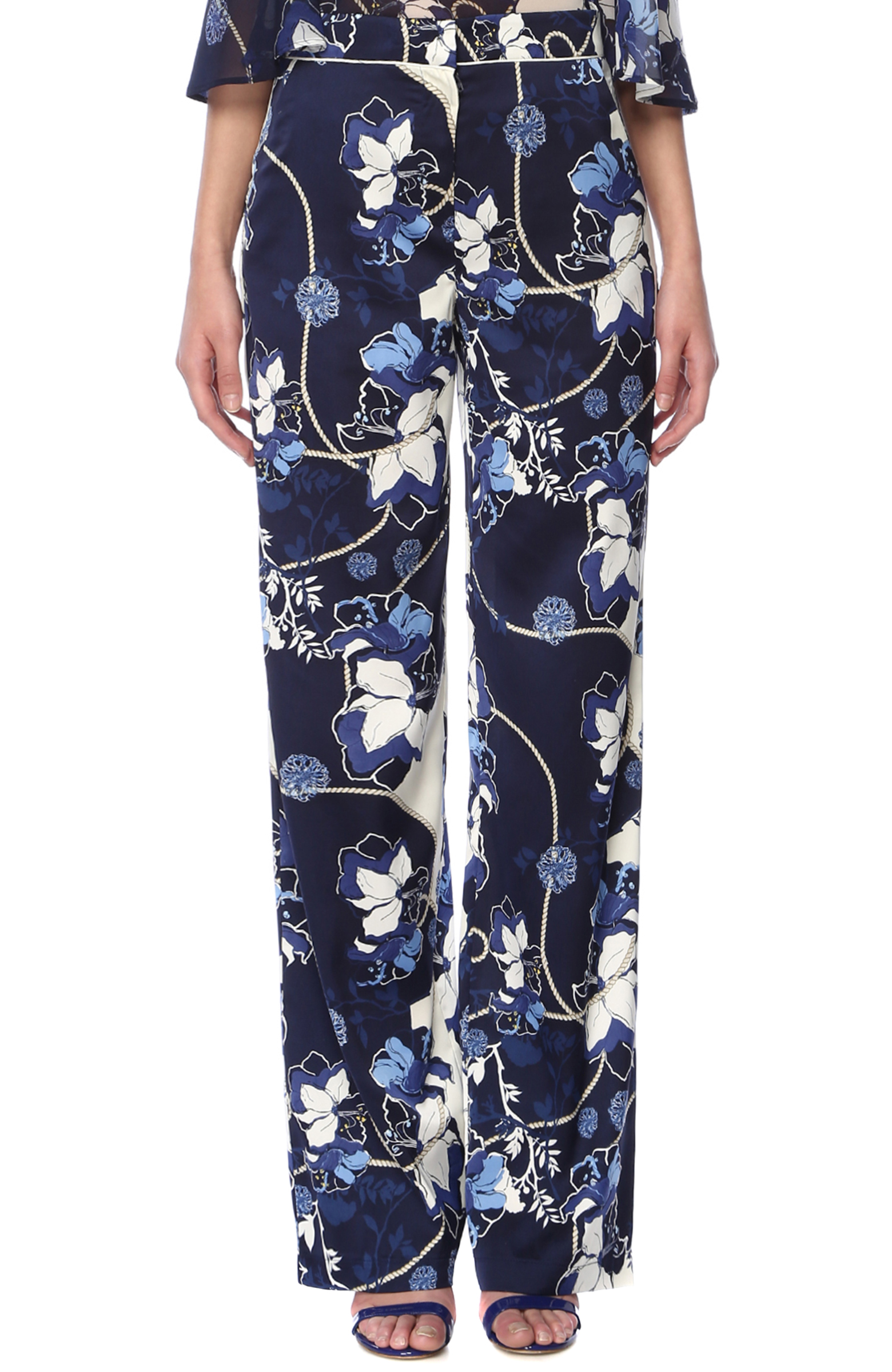 Regular Fit Mavi Desen Pantolon Regular Fit Mavi Desen Pantolon