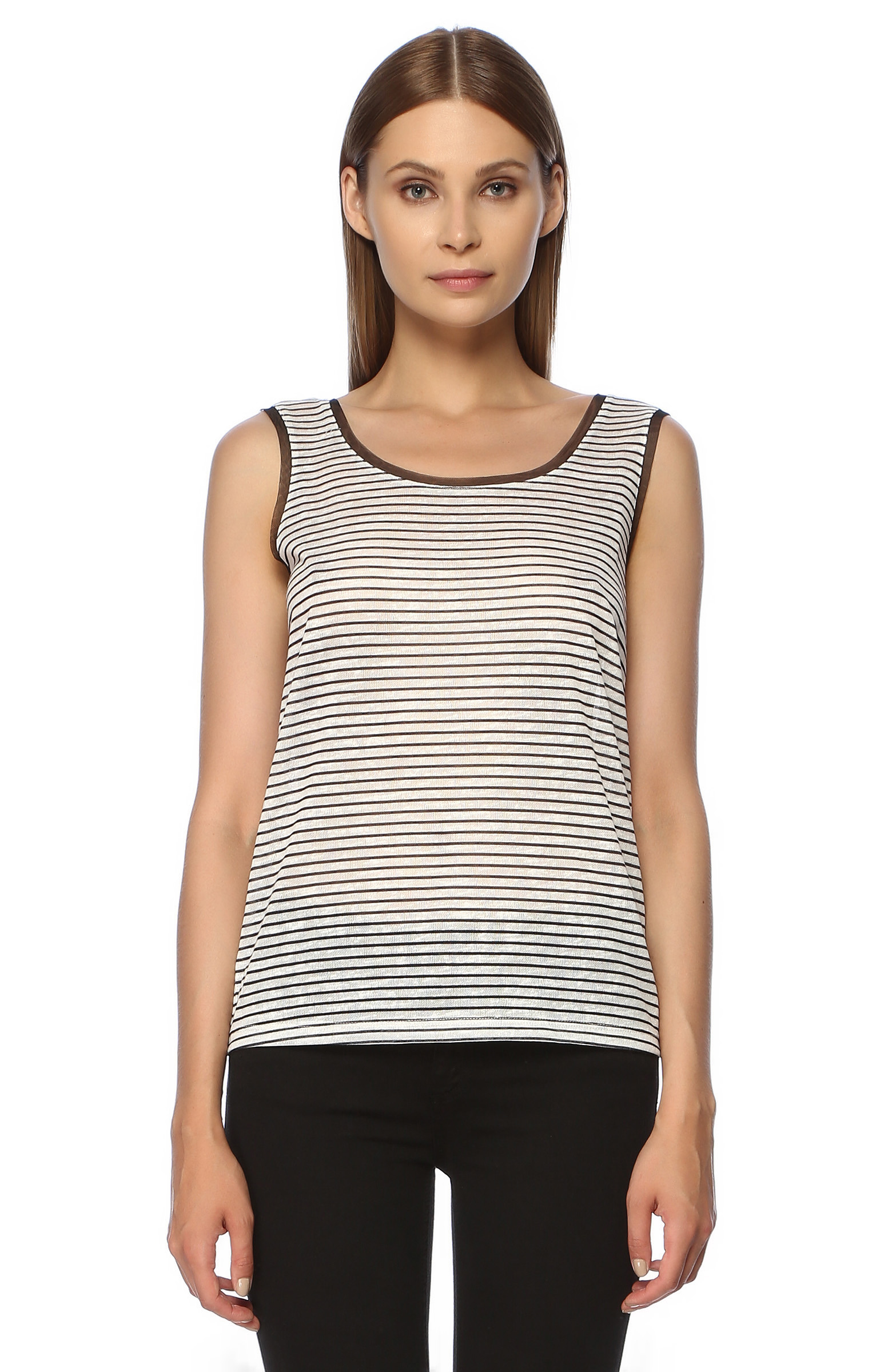 Çizgili Ekru Tshirt