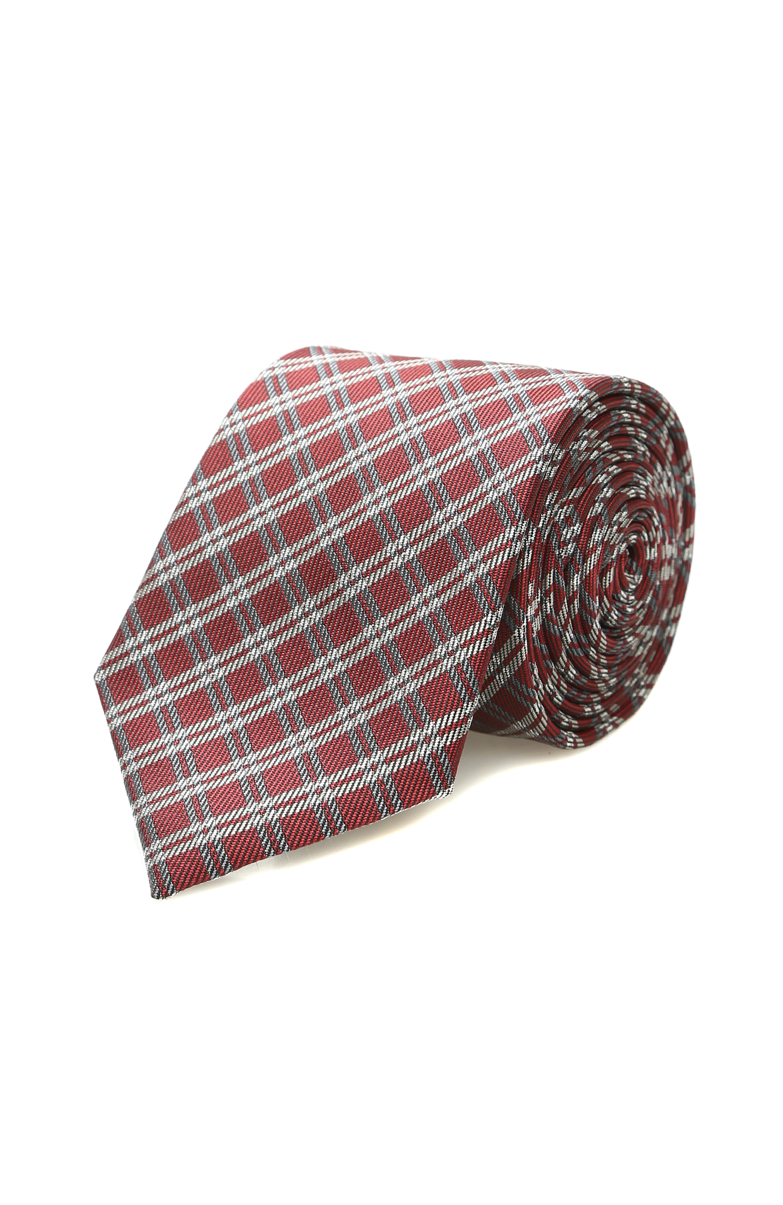 Bordo Ekose Erkek Kravat