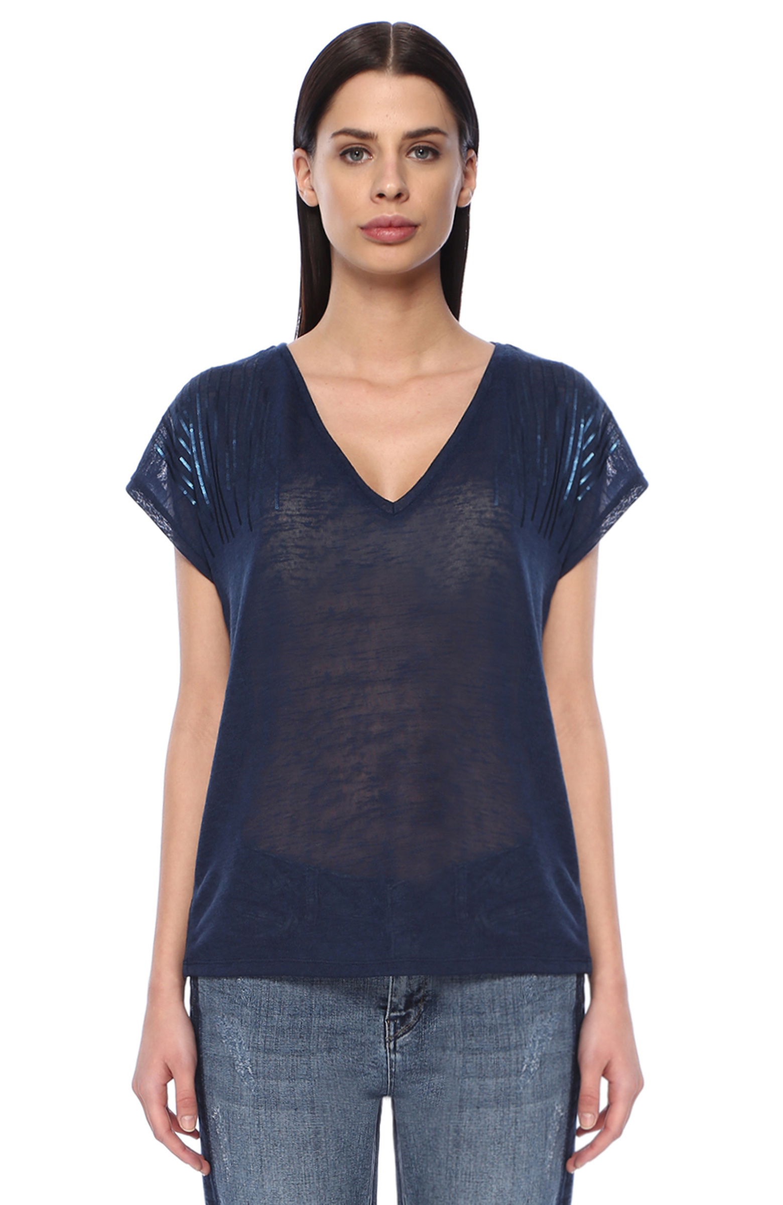 Payetli Lacivert Tshirt Payetli Lacivert Tshirt