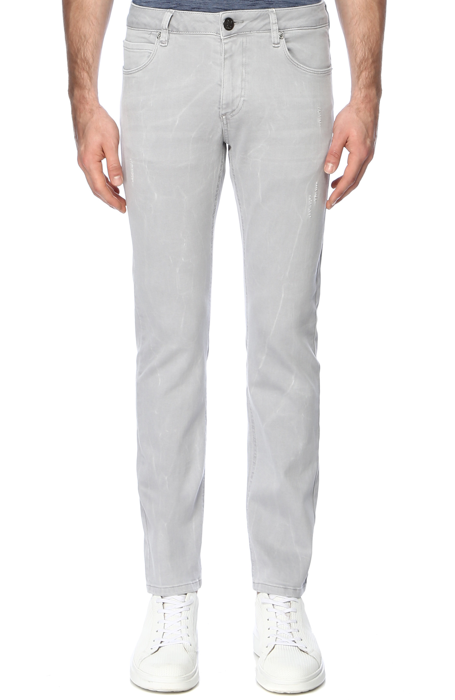 Skınny Açık Gri Casual Pantolon