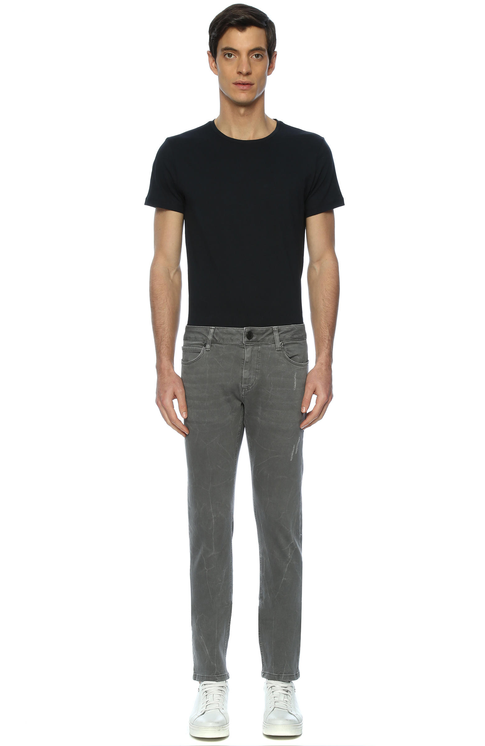 Skınny Koyu Gri Casual Pantolon Skınny Koyu Gri Casual Pantolon