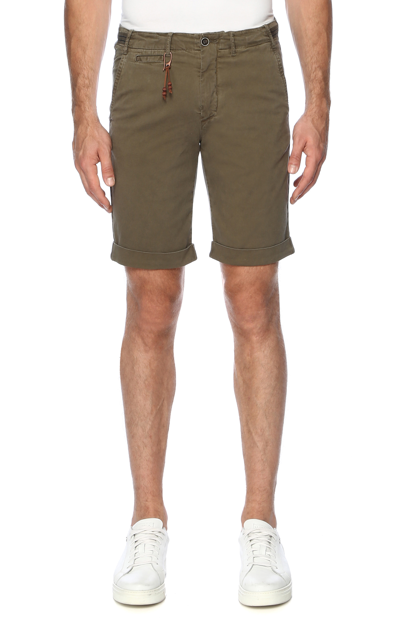 Diyagonal Desen Haki Şort Diyagonal Desen Haki Şort