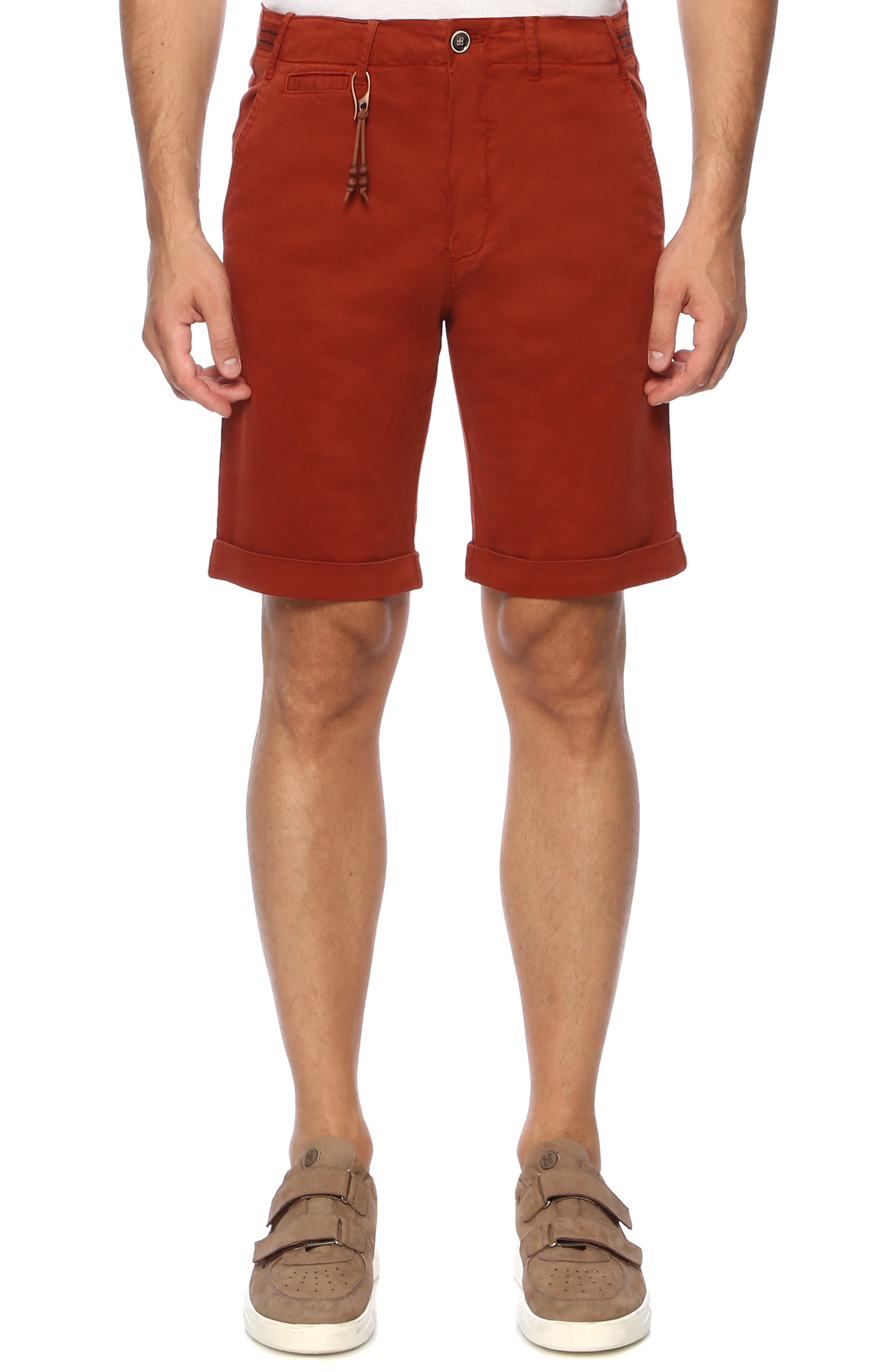 Diyagonal Desen Kiremit Şort Diyagonal Desen Kiremit Şort