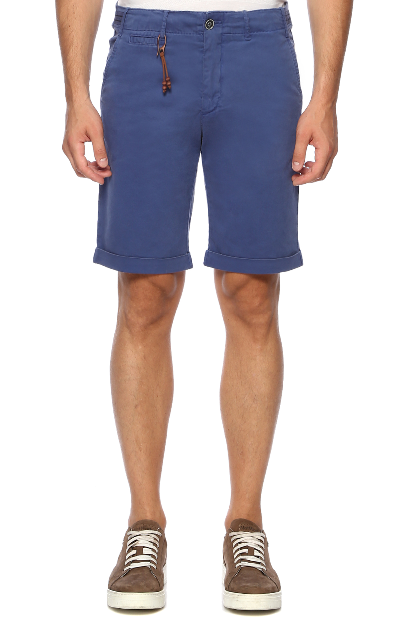 Diyagonal Desen Saks Şort Diyagonal Desen Saks Şort