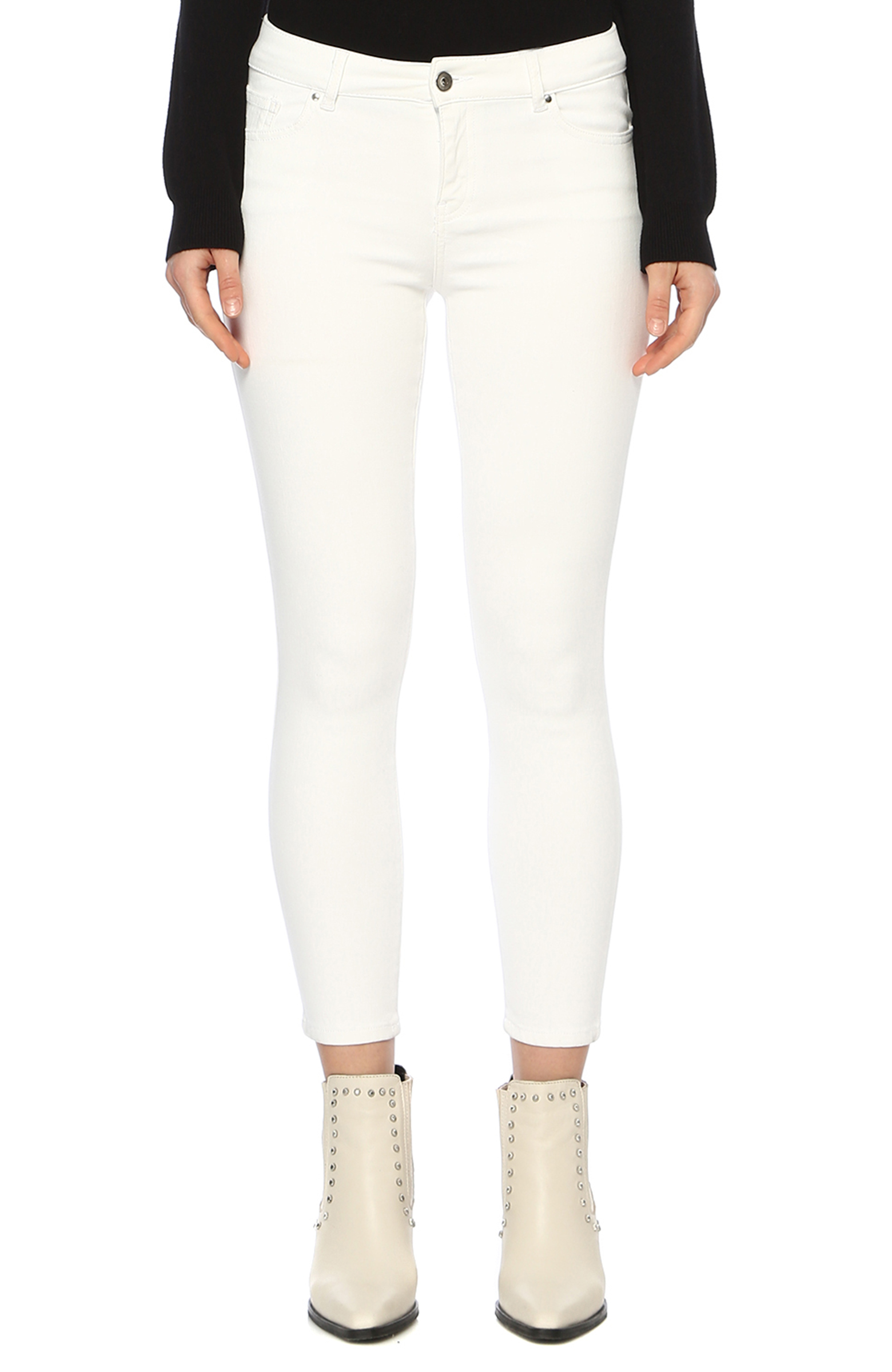 Beyaz Skinny Push-up Denim Pantolon Beyaz Skinny Push-up Denim Pantolon