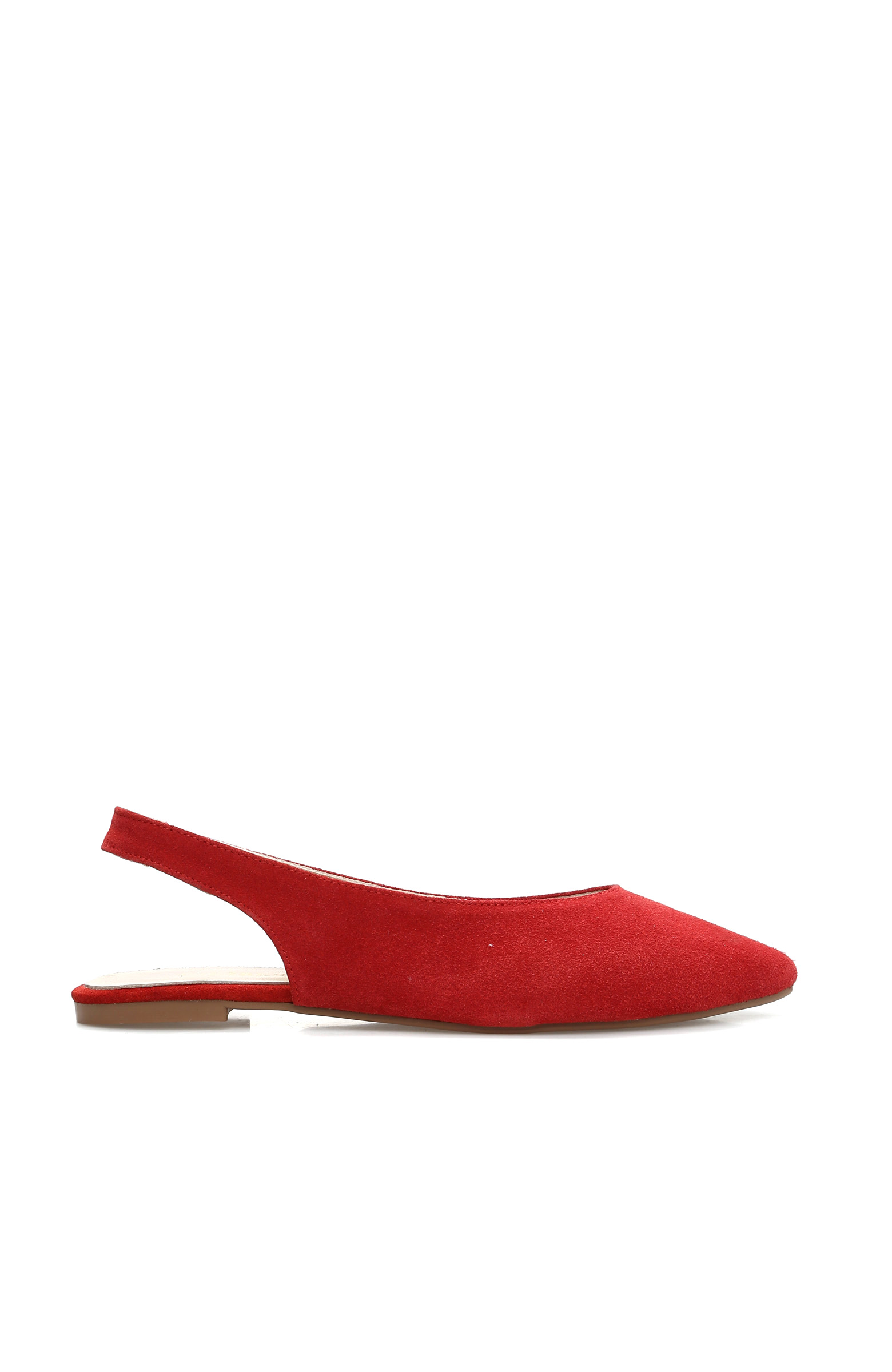 Kırmızı Süet Kadın Babet