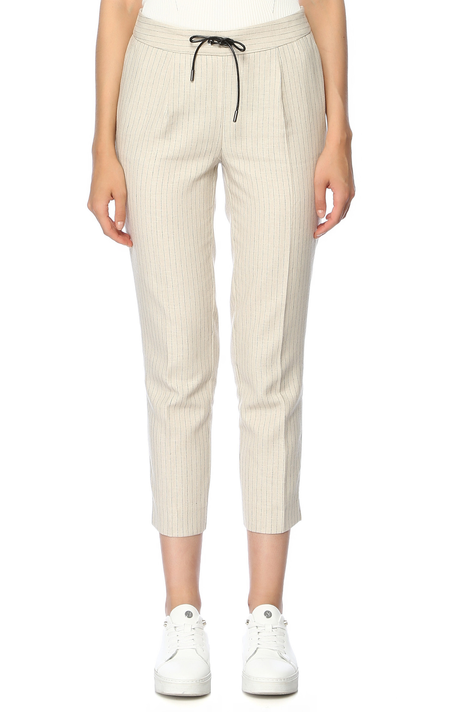 Çizgili Bej Çizgili Pantolon