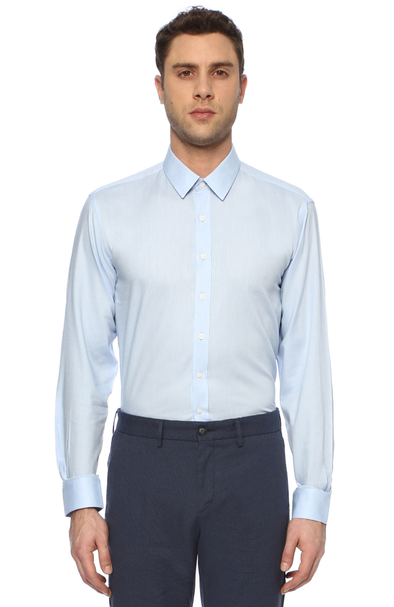 Armürlü Açık Mavi Gömlek