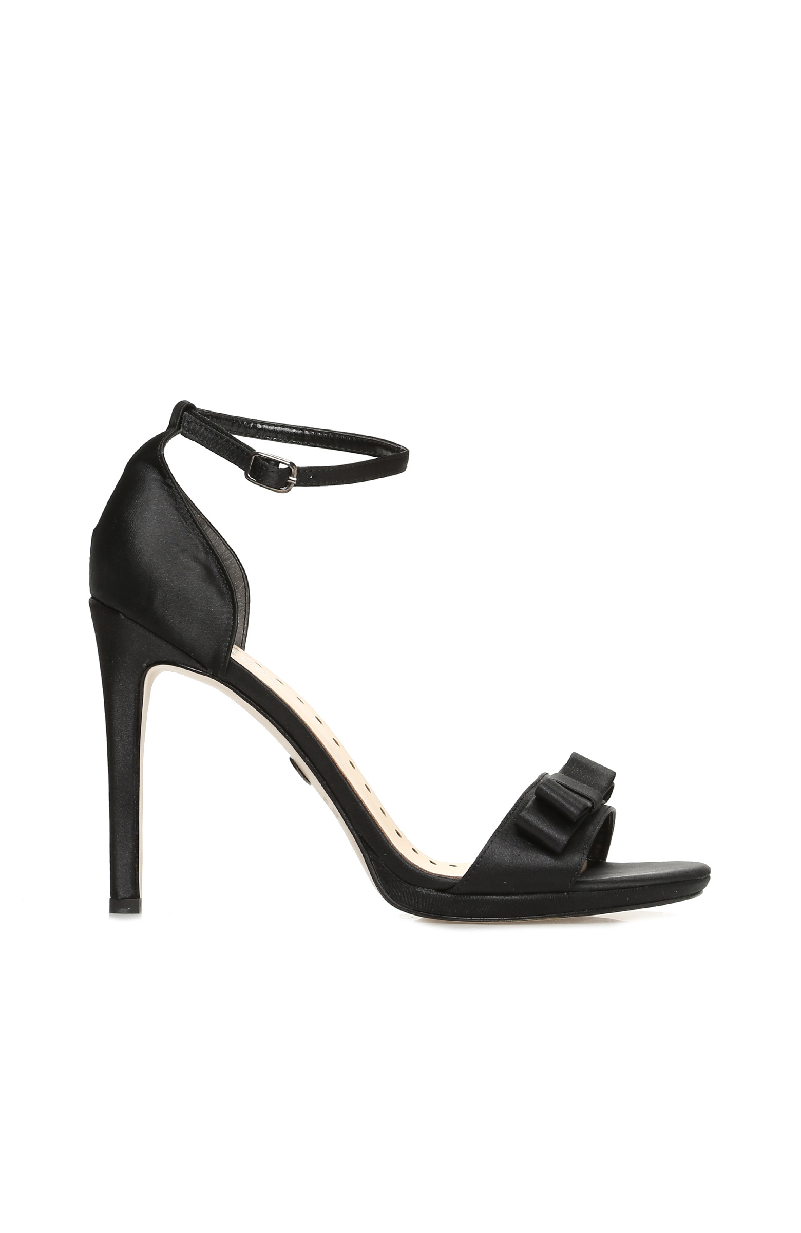 Saten Siyah Kadın Sandalet Saten Siyah Kadın Sandalet