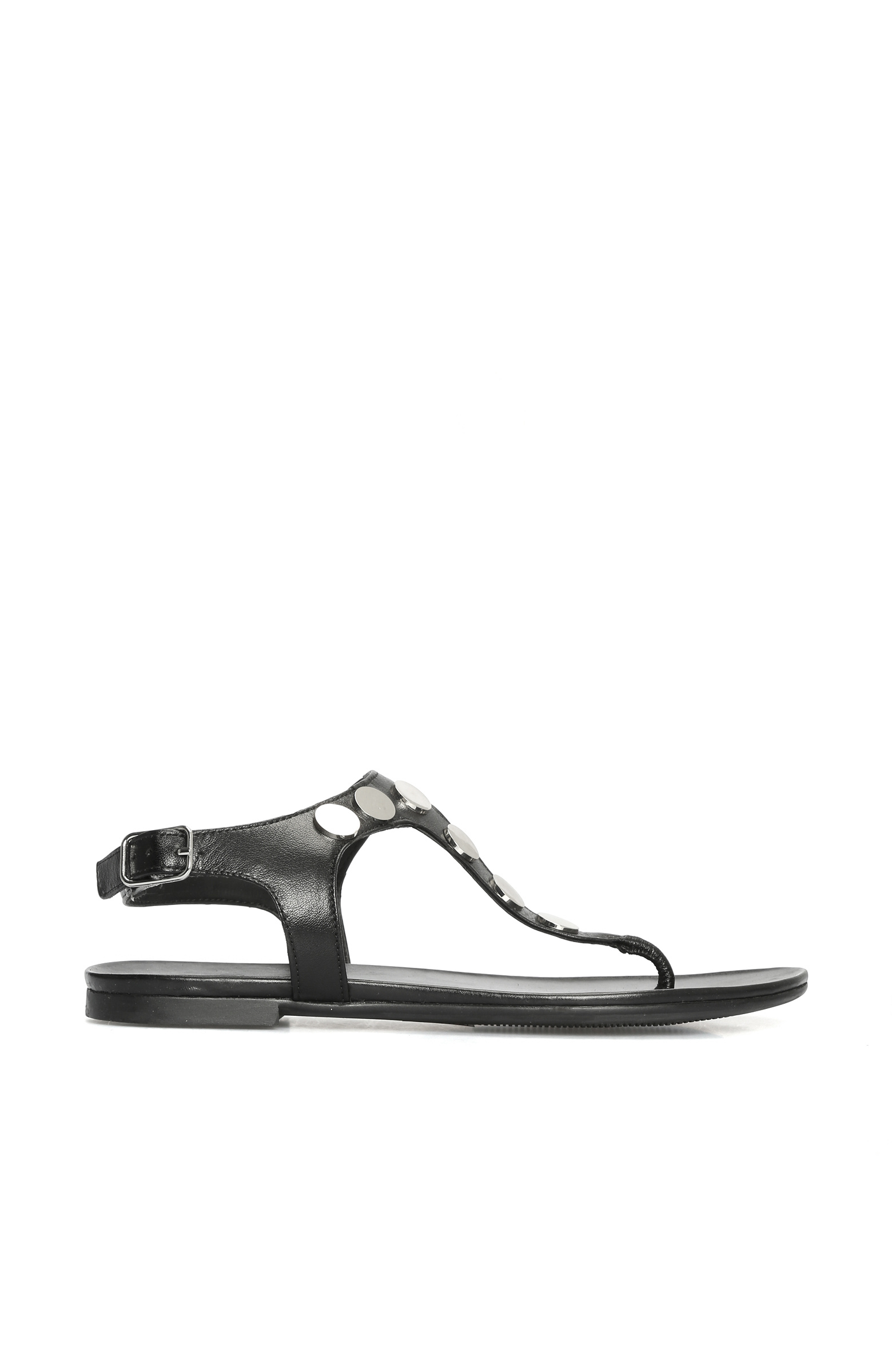 Taşlı Siyah Kadın Sandalet