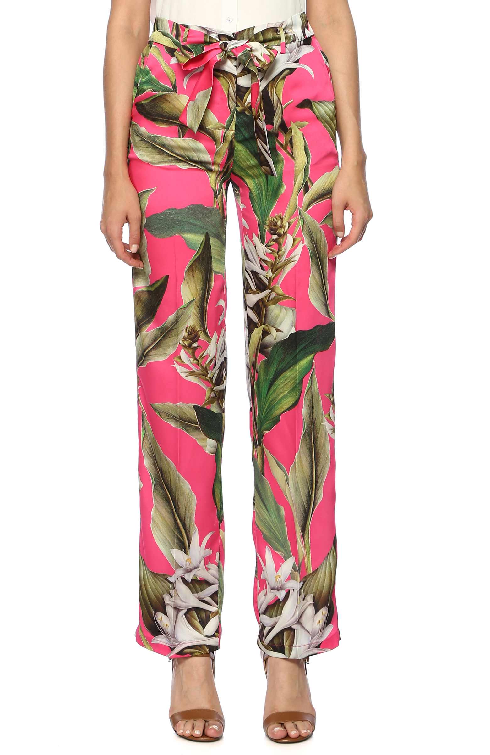 Regular Fit Fuşya Desen Pantolon Regular Fit Fuşya Desen Pantolon