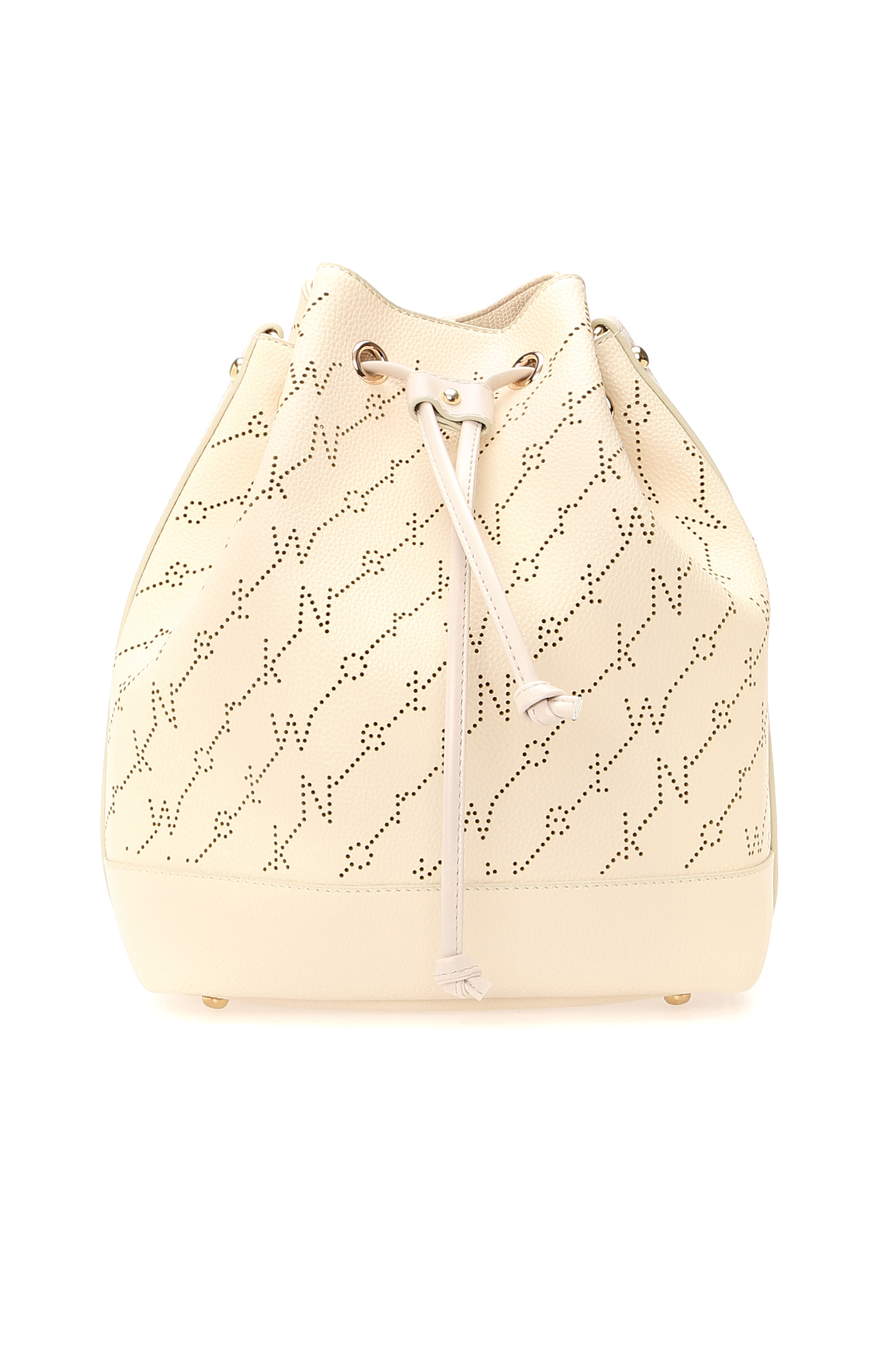 Bej Mikro Logolu Büzgülü Kadın Omuz Çantası Bej Mikro Logolu Büzgülü Kadın Omuz Çantası