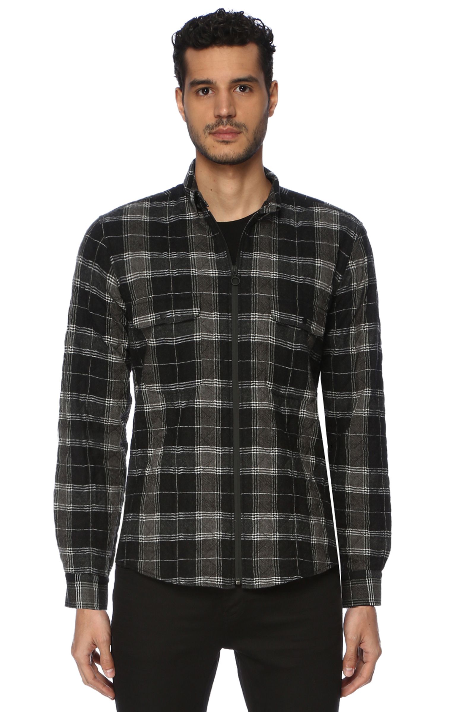 Ekose Siyah Gri Mont