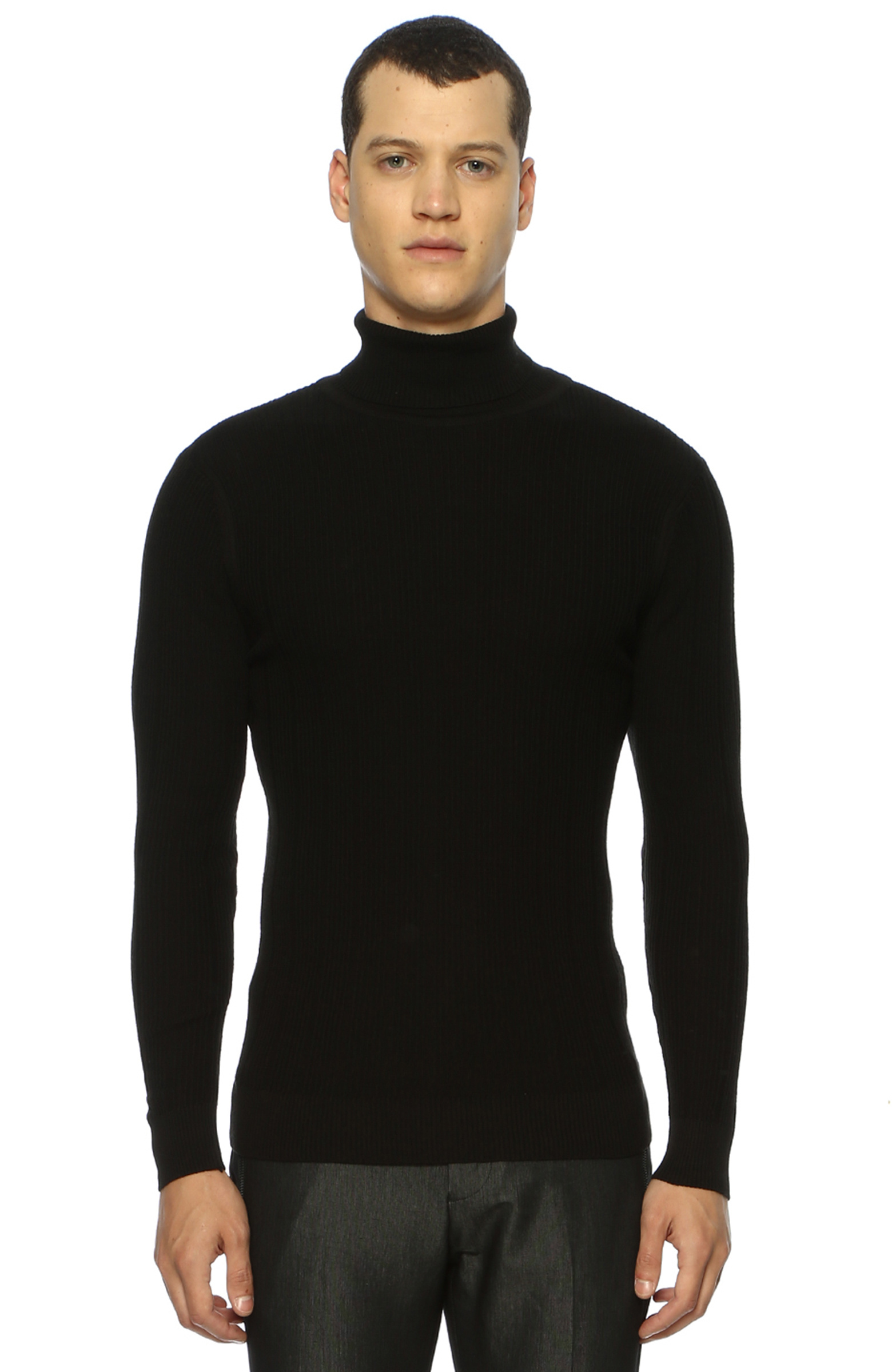 Balıkçı Yaka Siyah Triko