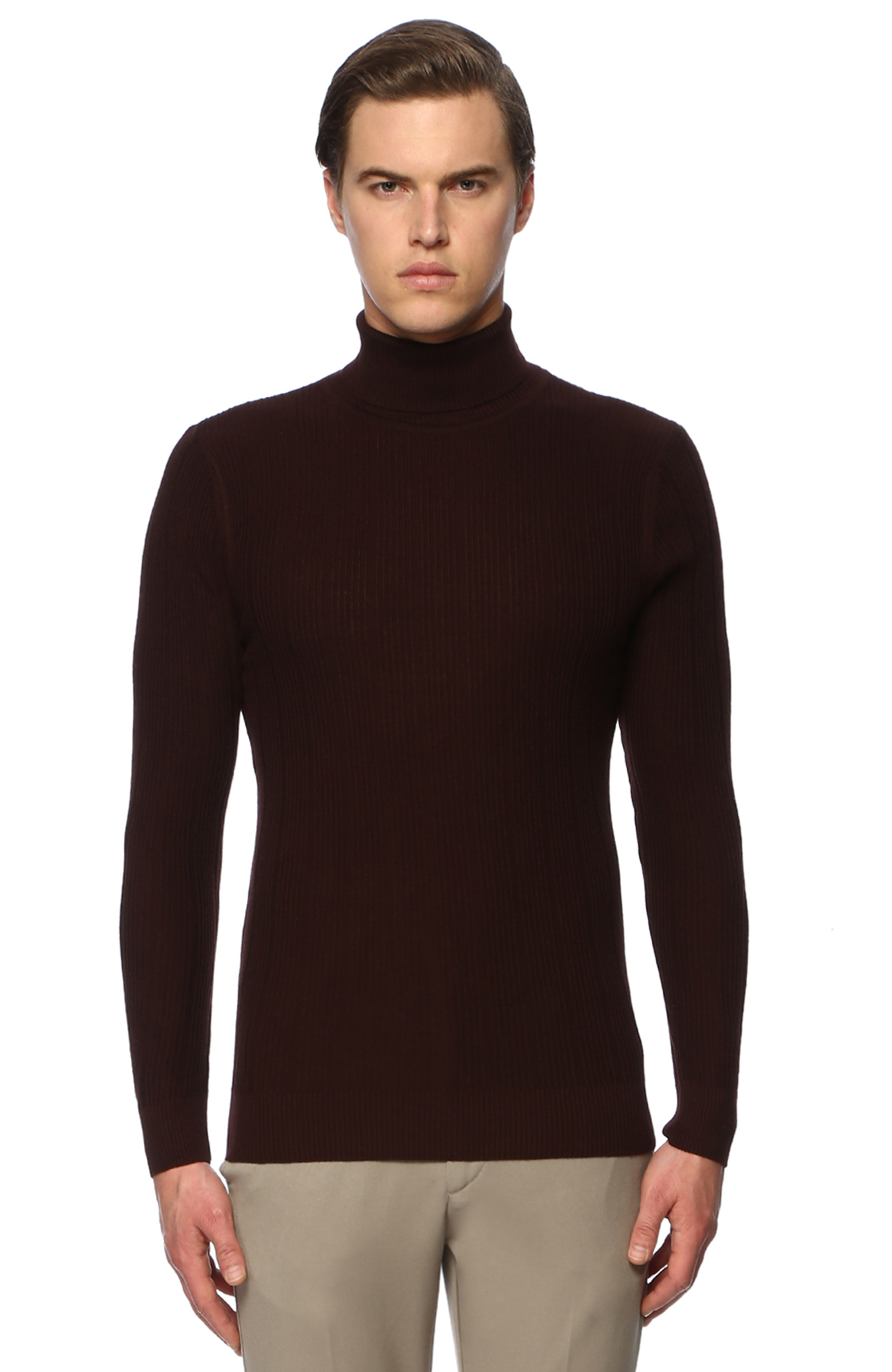 Balıkçı Yaka Bordo Triko