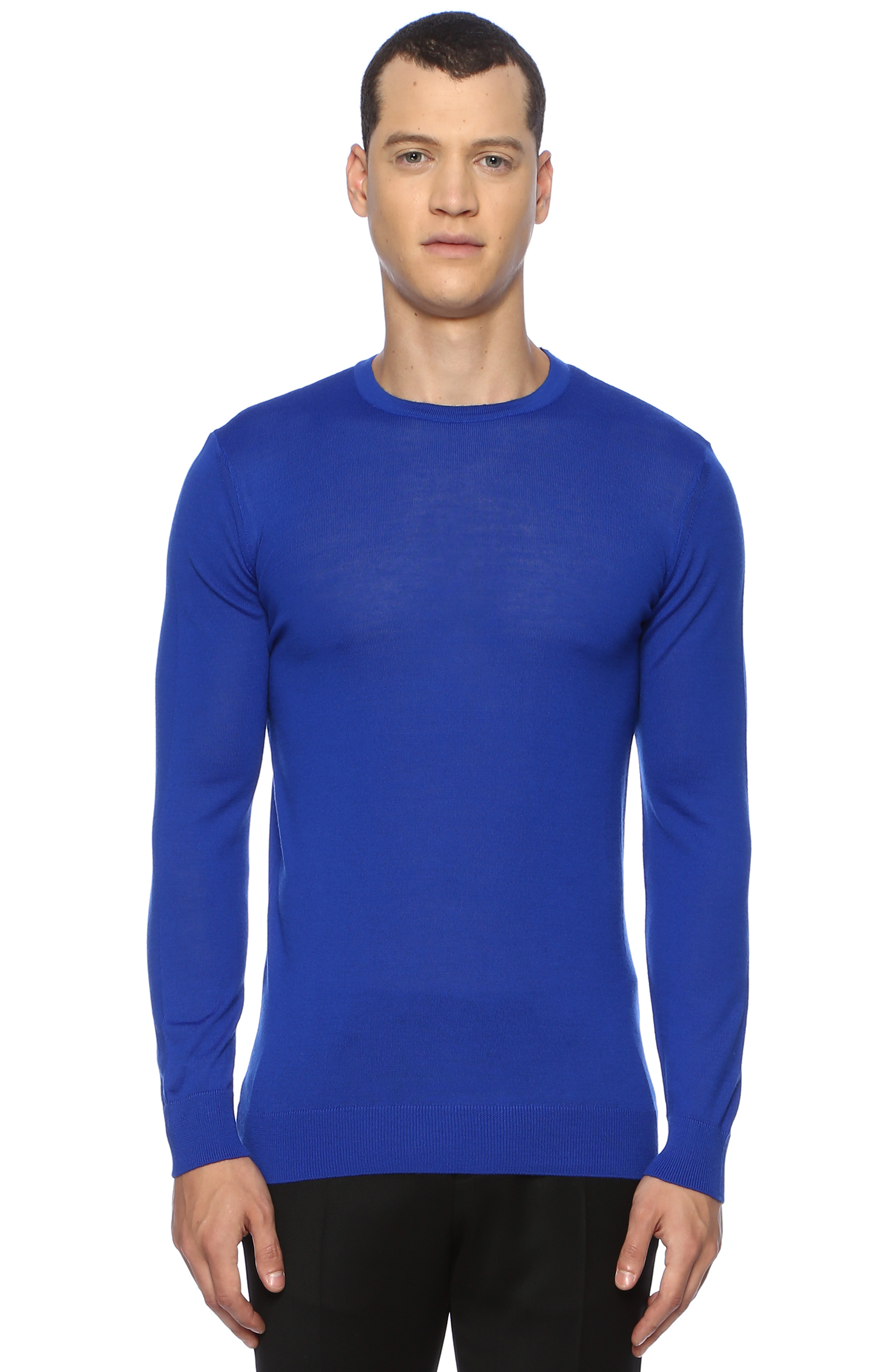 Bisiklet Yaka Saks Triko