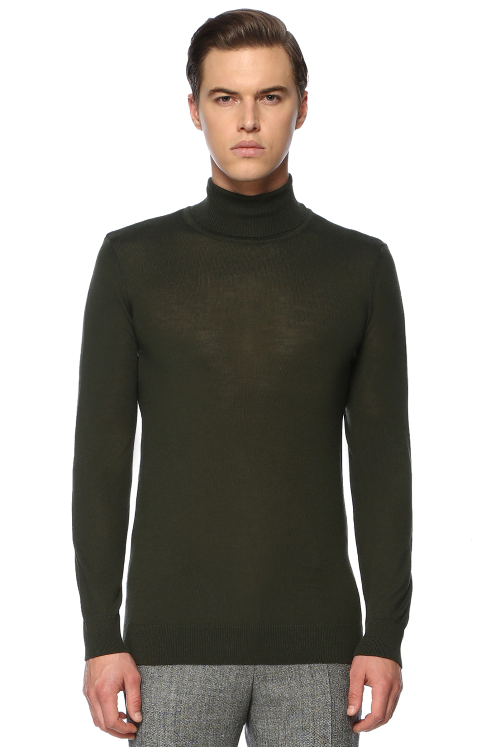 Balıkçı Yaka Haki Triko