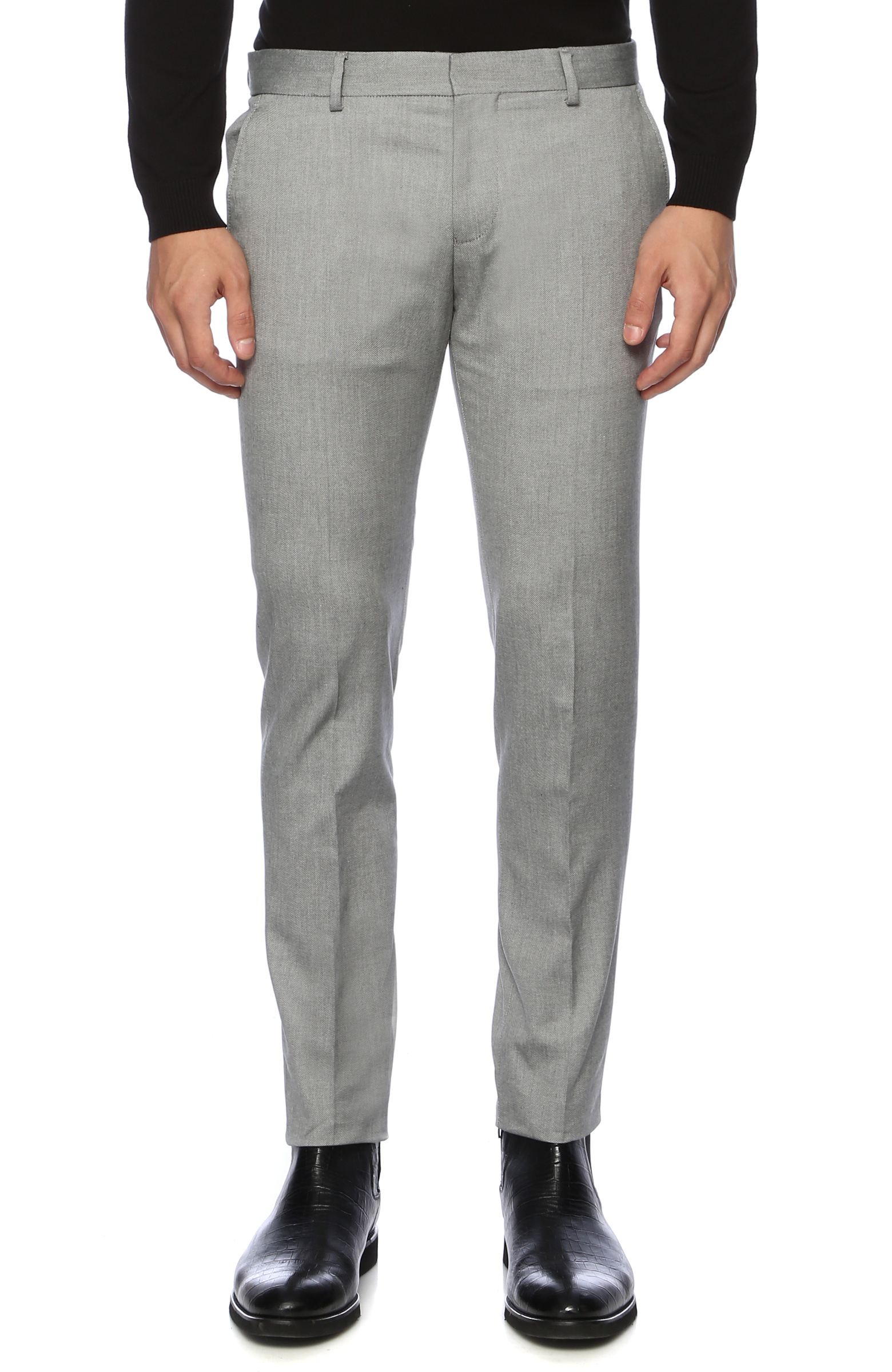 Slim Fit Gri Siyah Pantolon