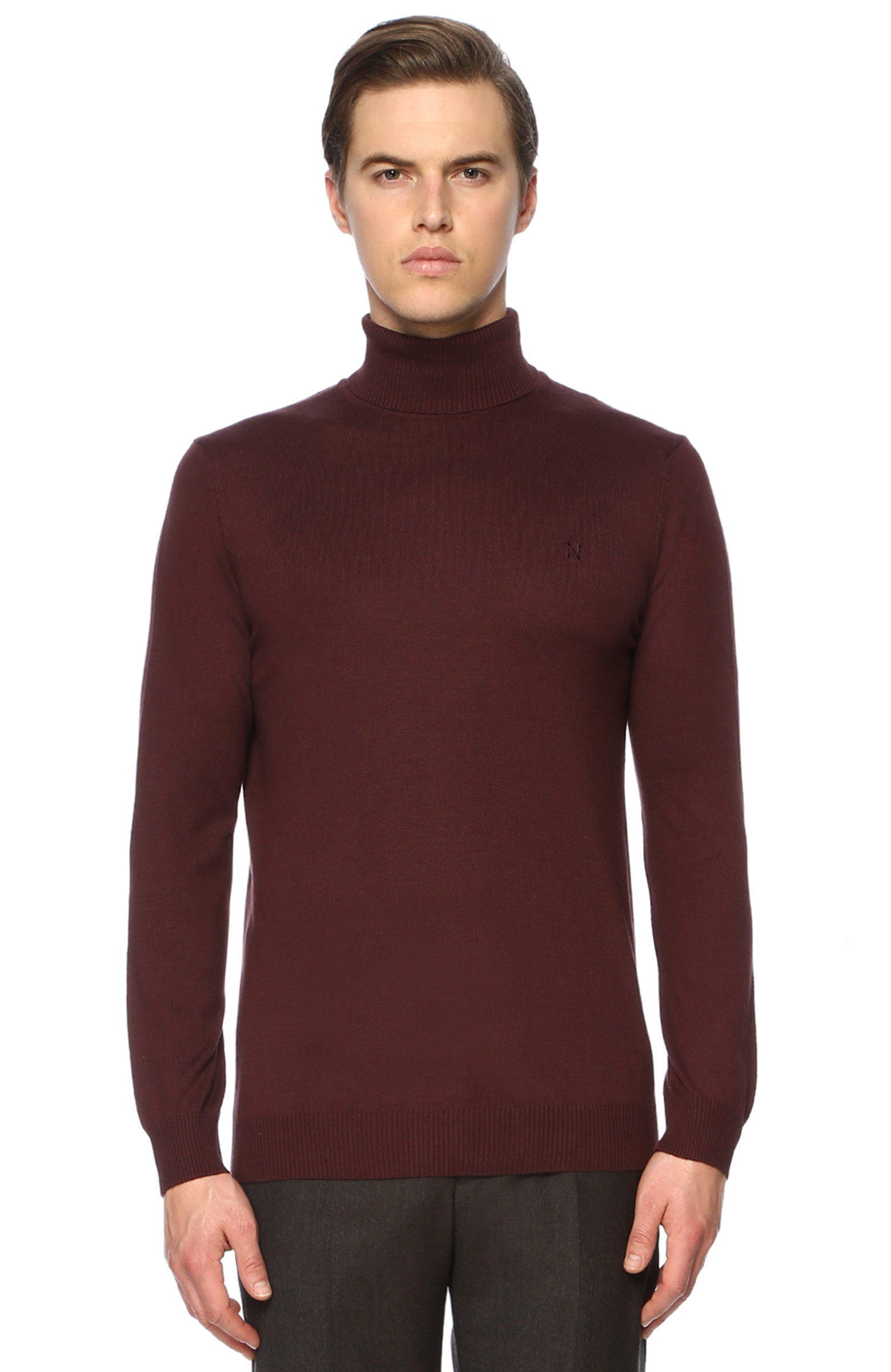 Balıkçı Yaka Bordo Triko