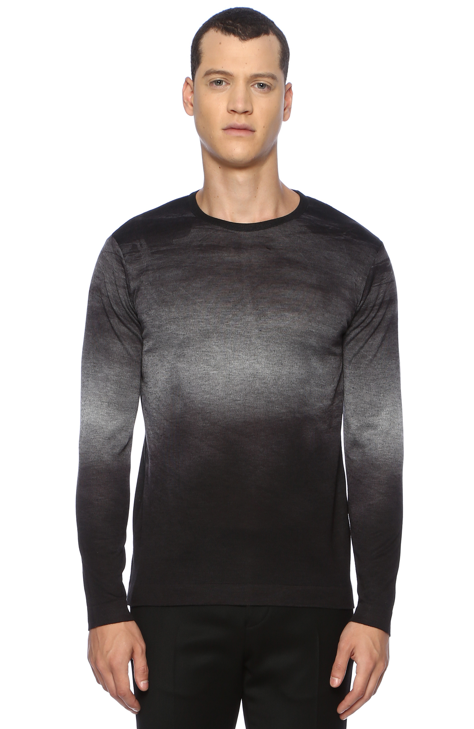 Bisiklet Yaka Siyah Triko