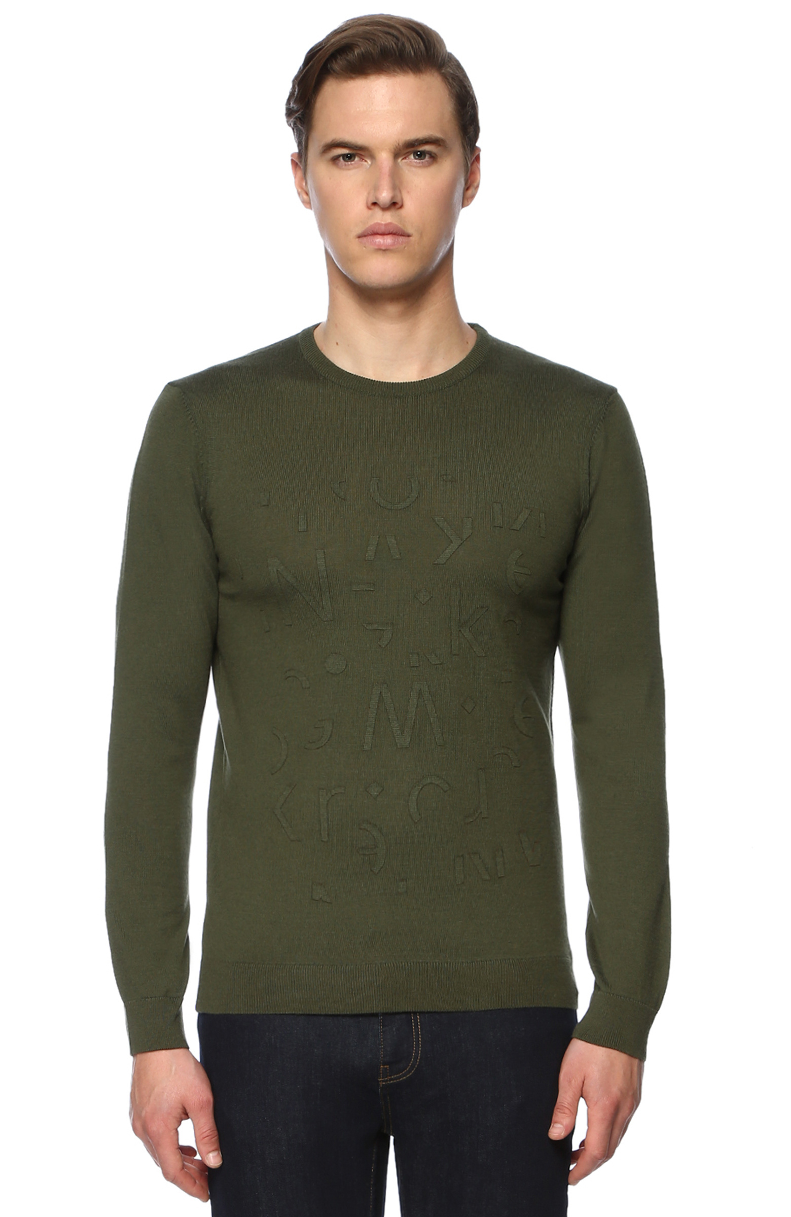 Bisiklet Yaka Haki Triko