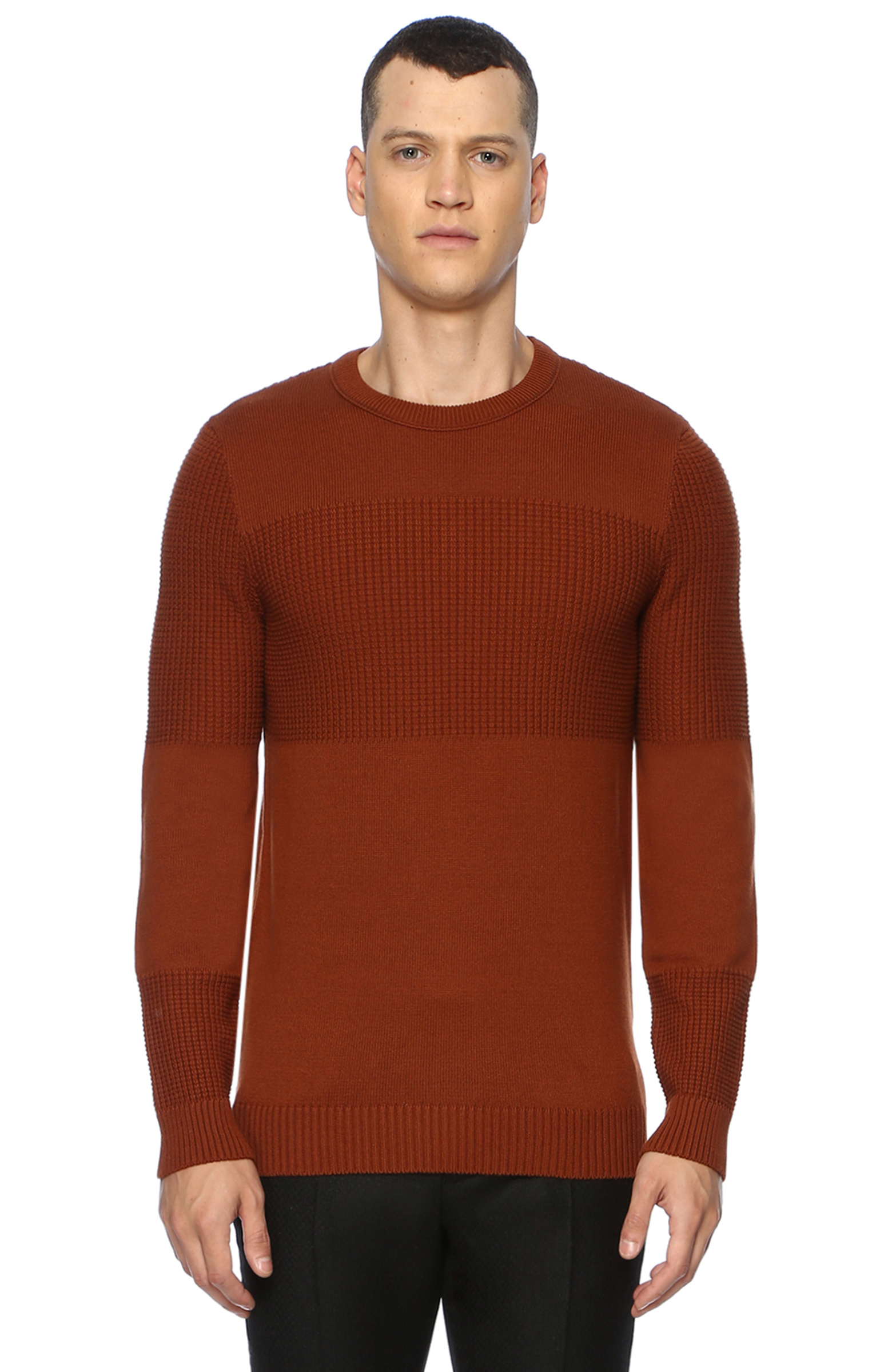 Bisiklet Yaka Kiremit Triko