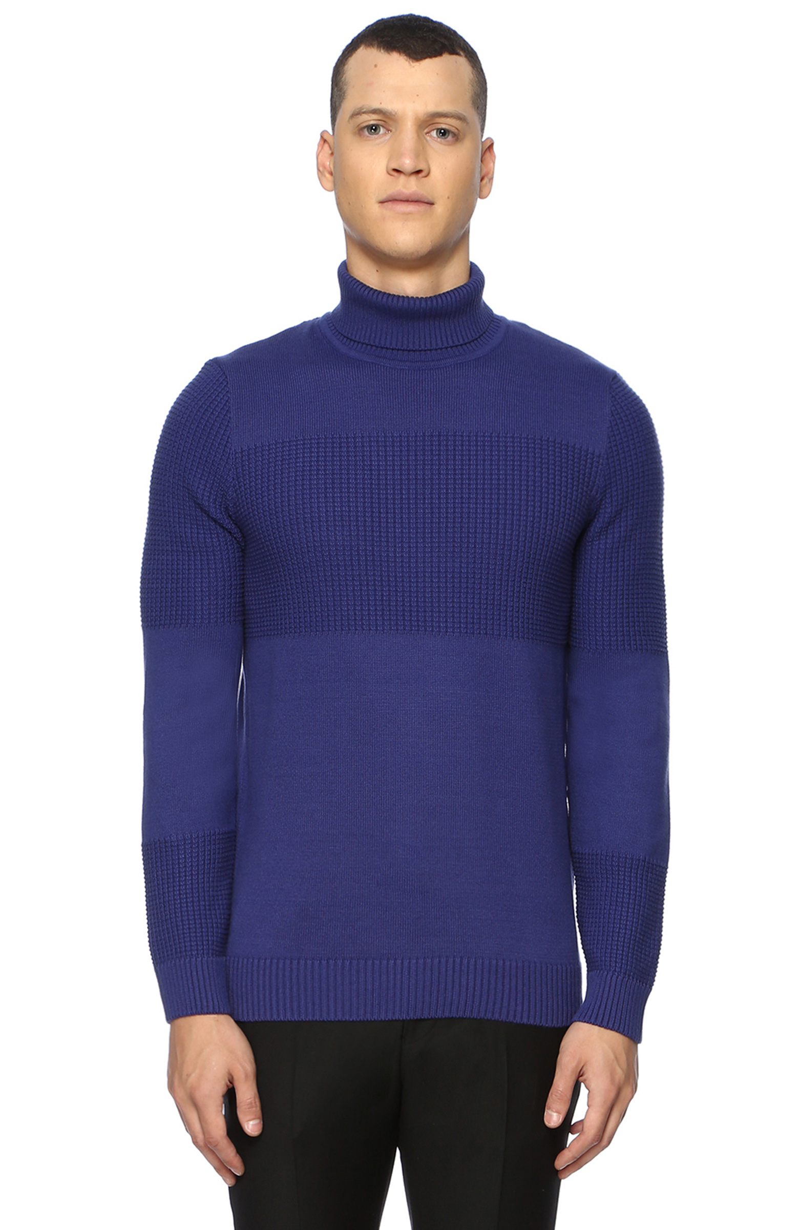 Balıkçı Yaka Saks Triko