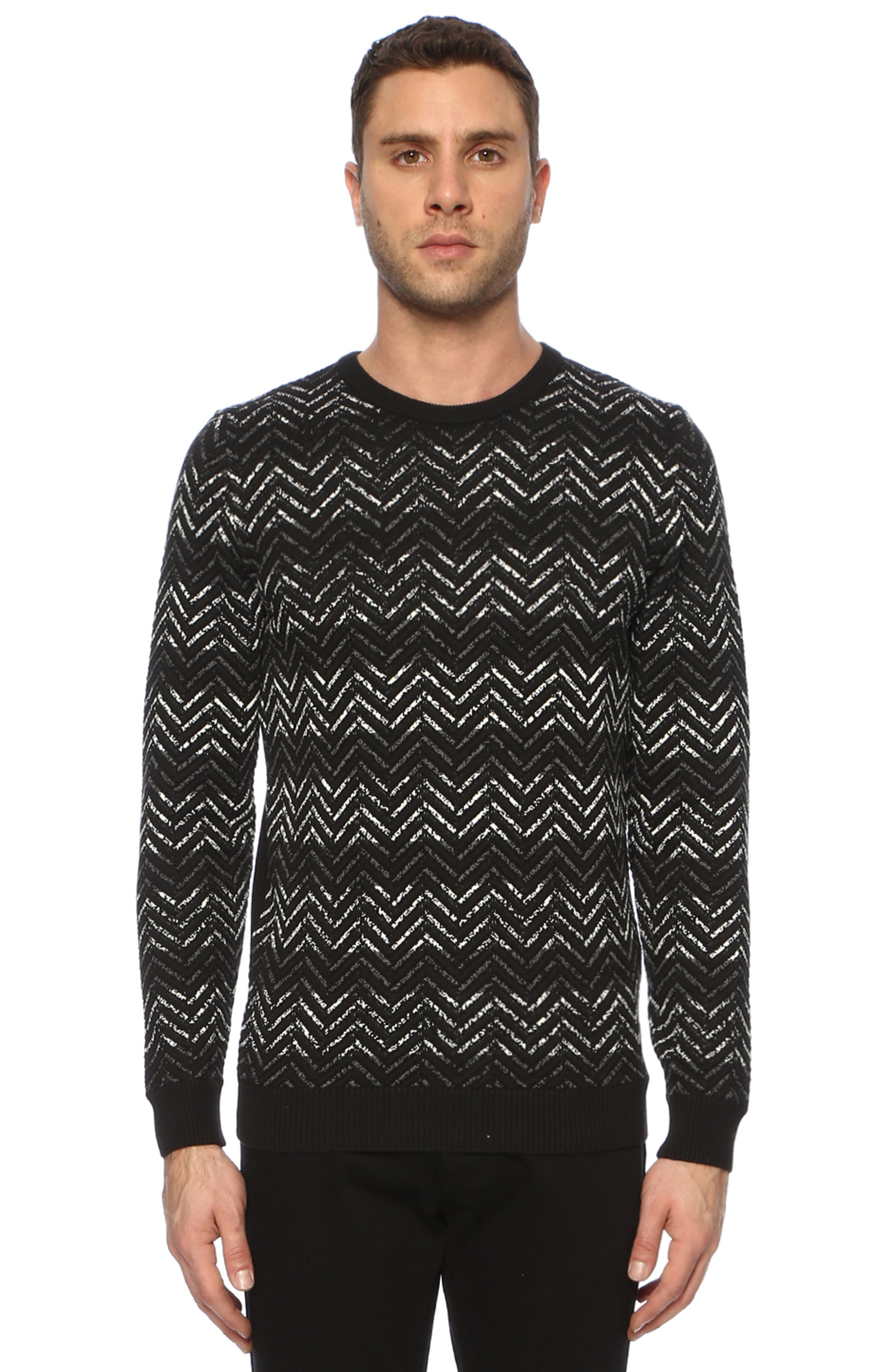 Bisiklet Yaka Siyah Triko