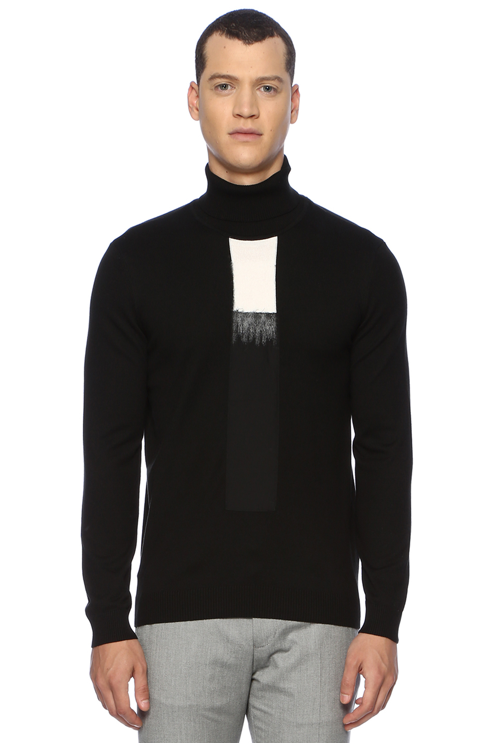 Balıkçı Yaka Siyah Triko