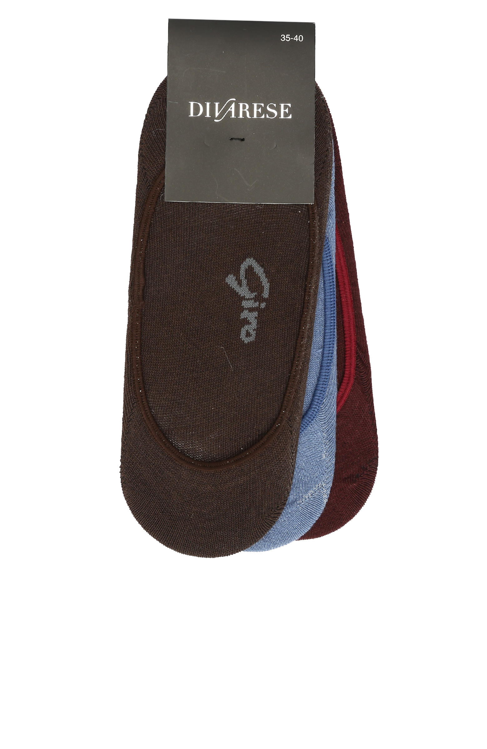 Bordo - Kahverengi 3'lü Kadın Çorap Set