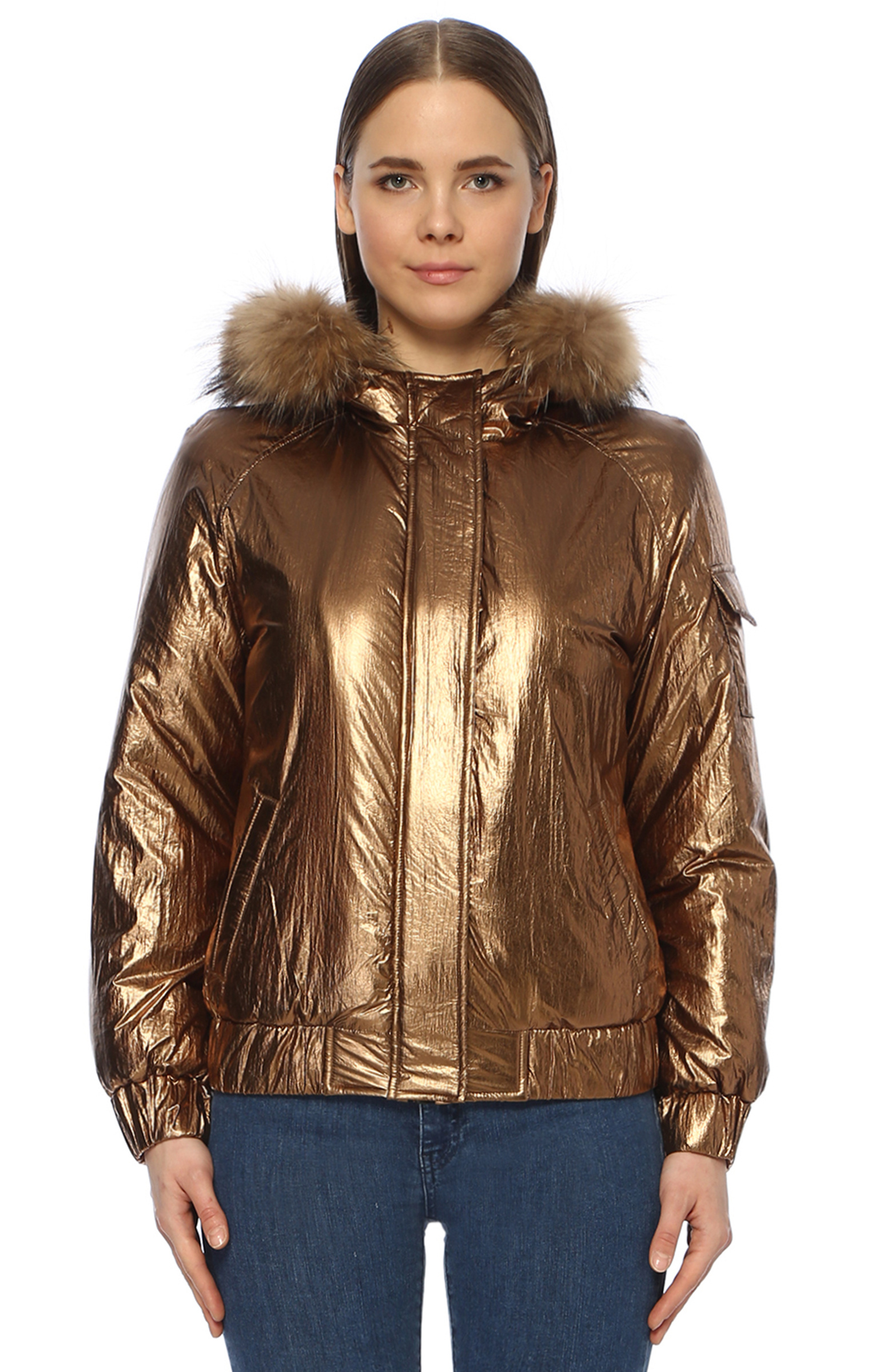 Kapüşon Yaka Bronz Mont