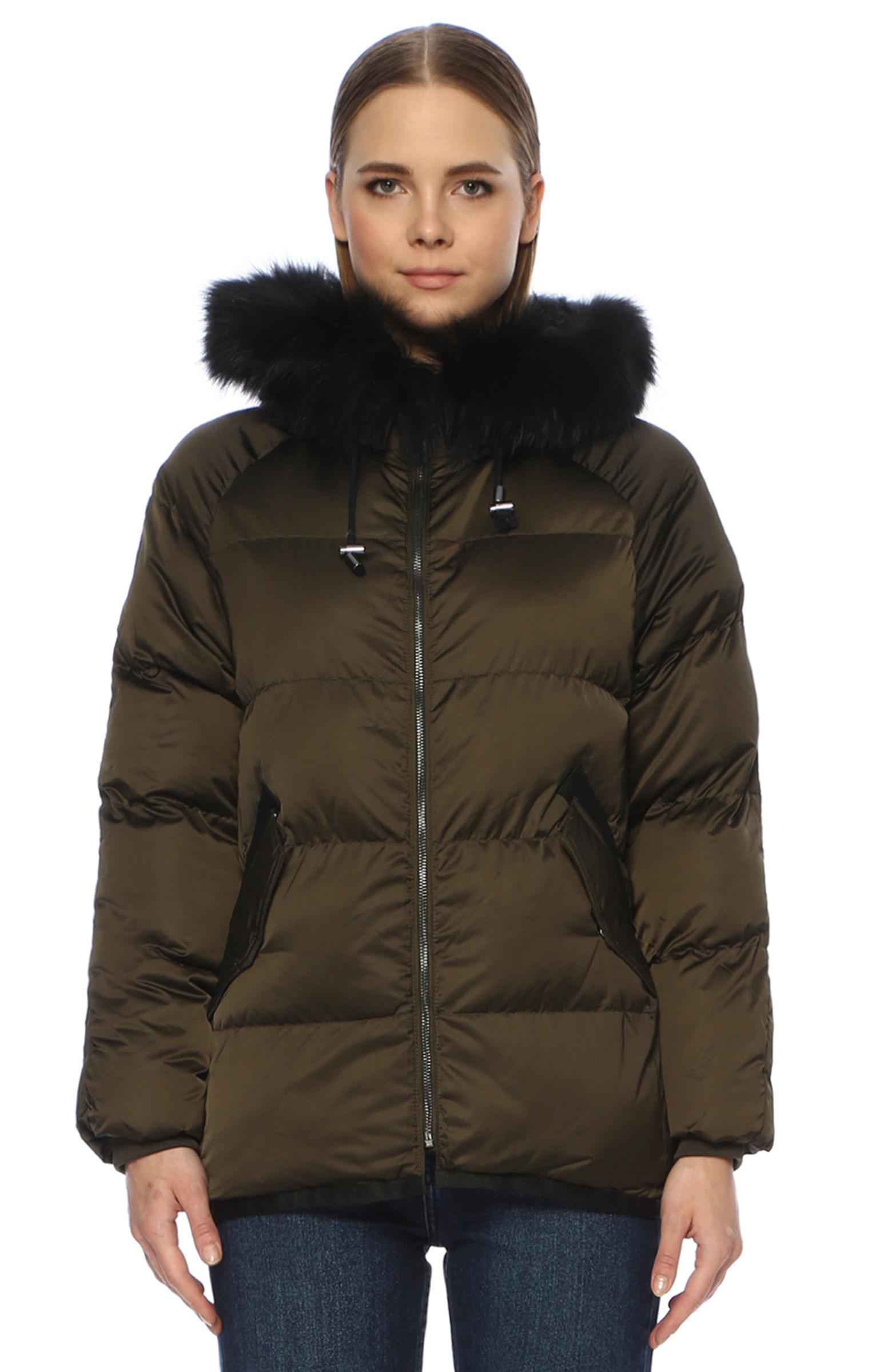 Kapüşonlu Yaka Haki Mont