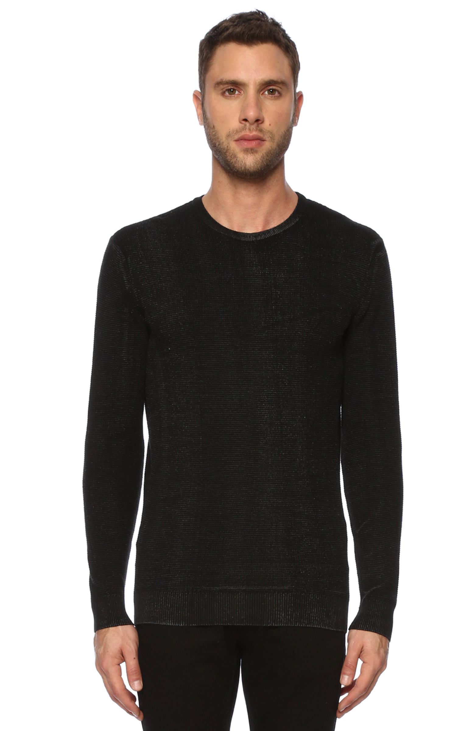 Bisiklet Yaka Siyah Triko