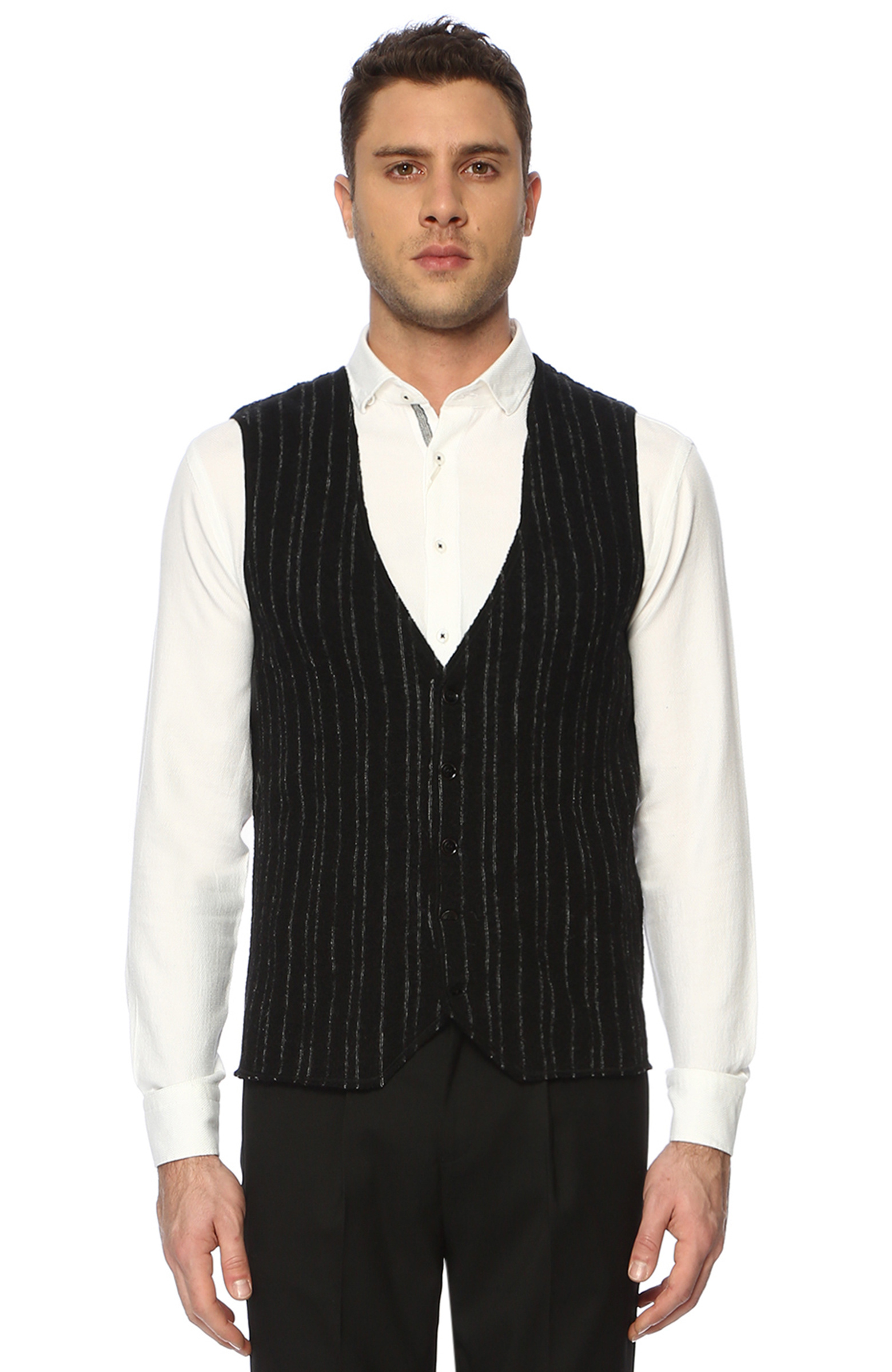 Çizgili Siyah Yelek