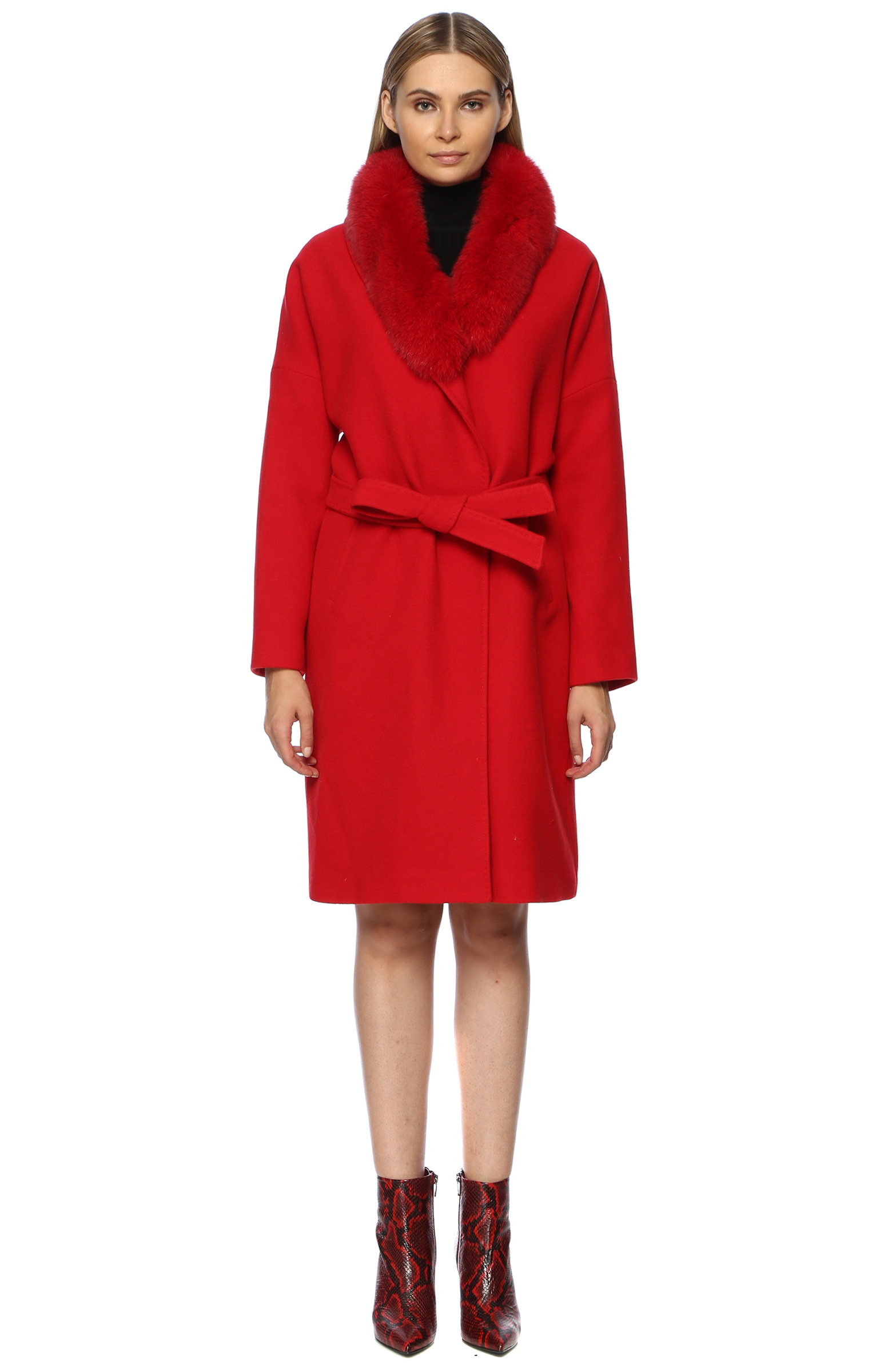 Regular Fit Kırmızı Manto