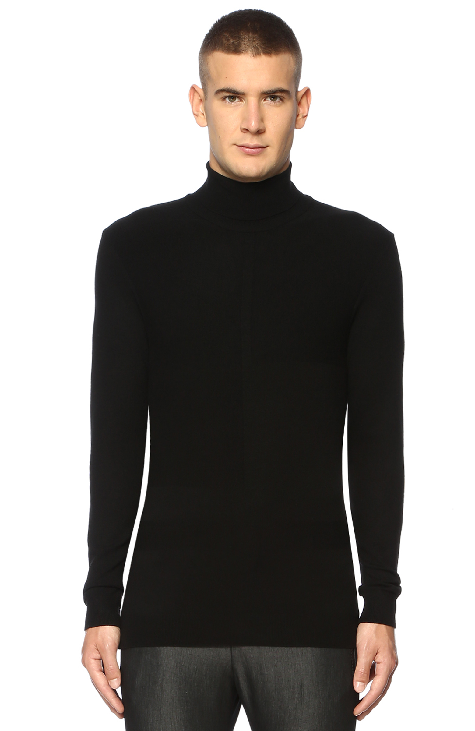 Balıkçı Yaka Siyah Kazak