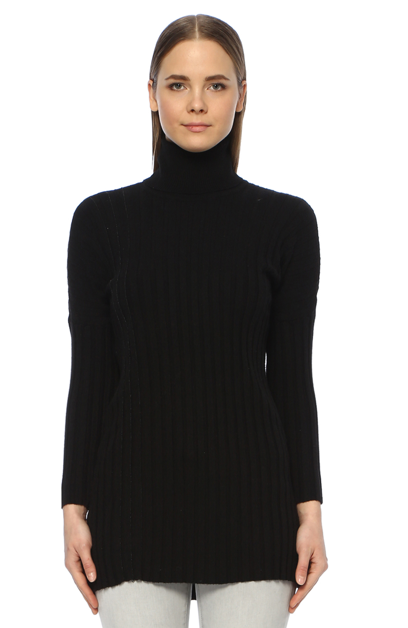 Balıkçı Yaka Siyah Triko