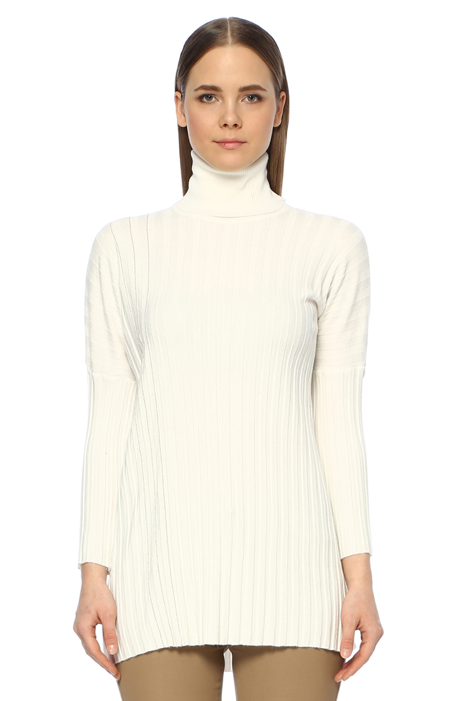 Balıkçı Yaka Ekru Triko Balıkçı Yaka Ekru Triko