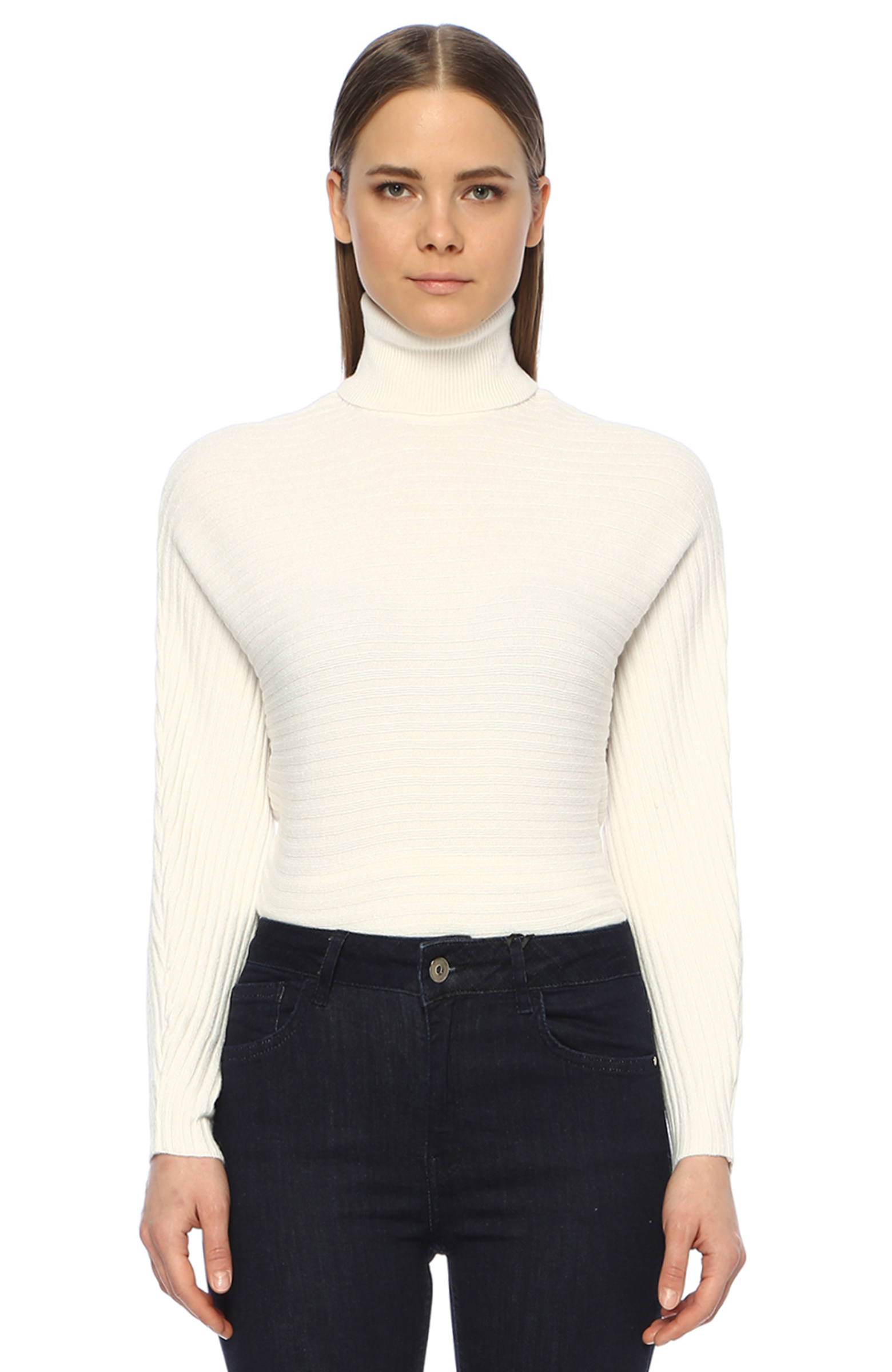 Balıkçı Yaka Ekru Triko Balıkçı Yaka Ekru Triko