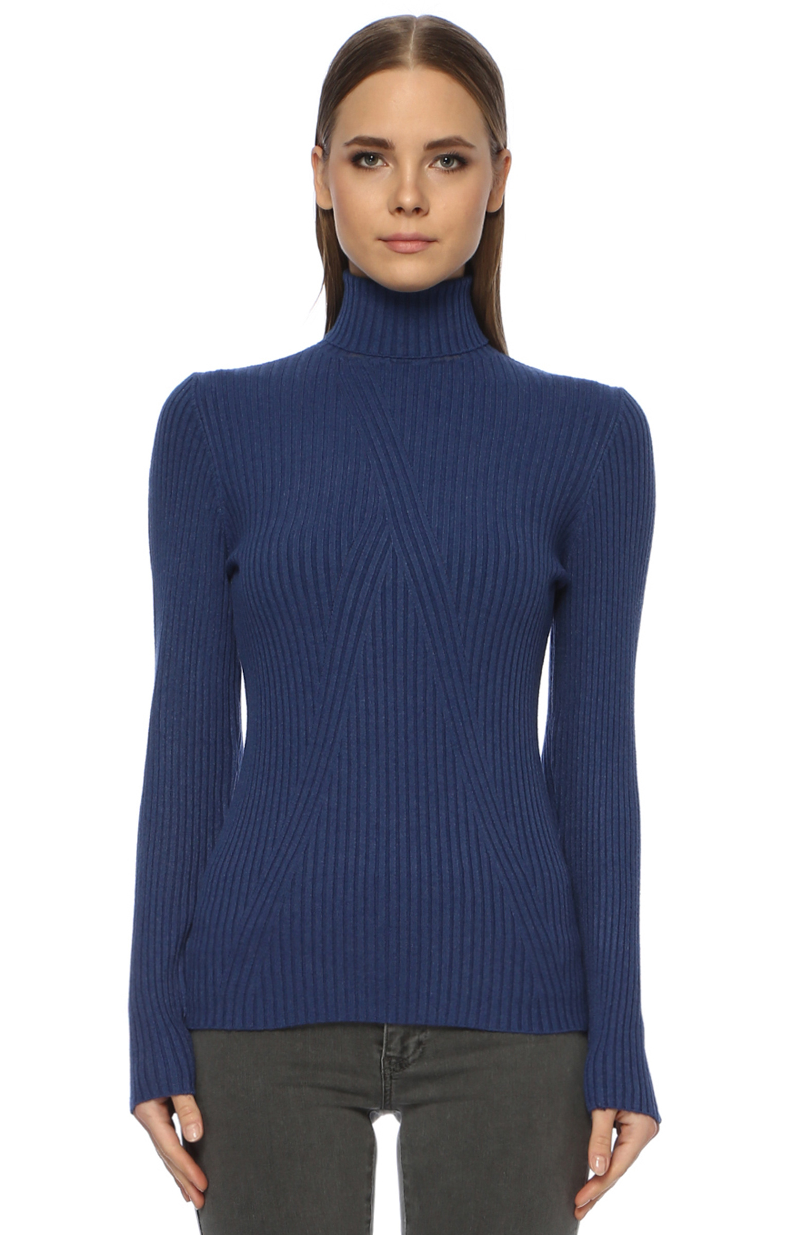 Ribana Örgülü Balıkçı Indigo Kazak Ribana Örgülü Balıkçı Indigo Kazak