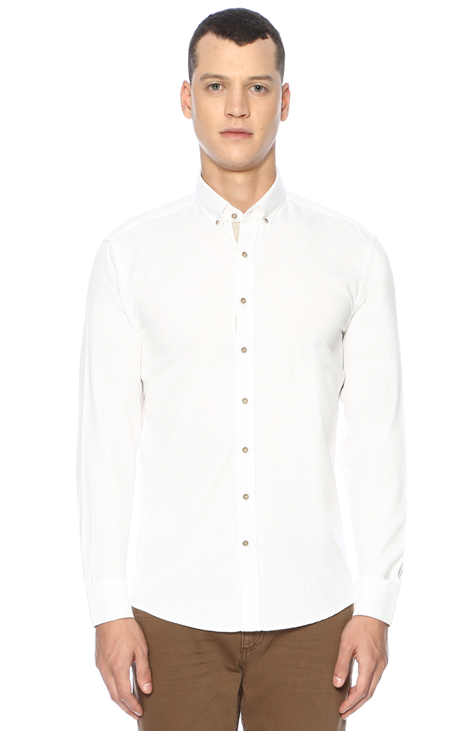 Slim Fit Beyaz Gömlek