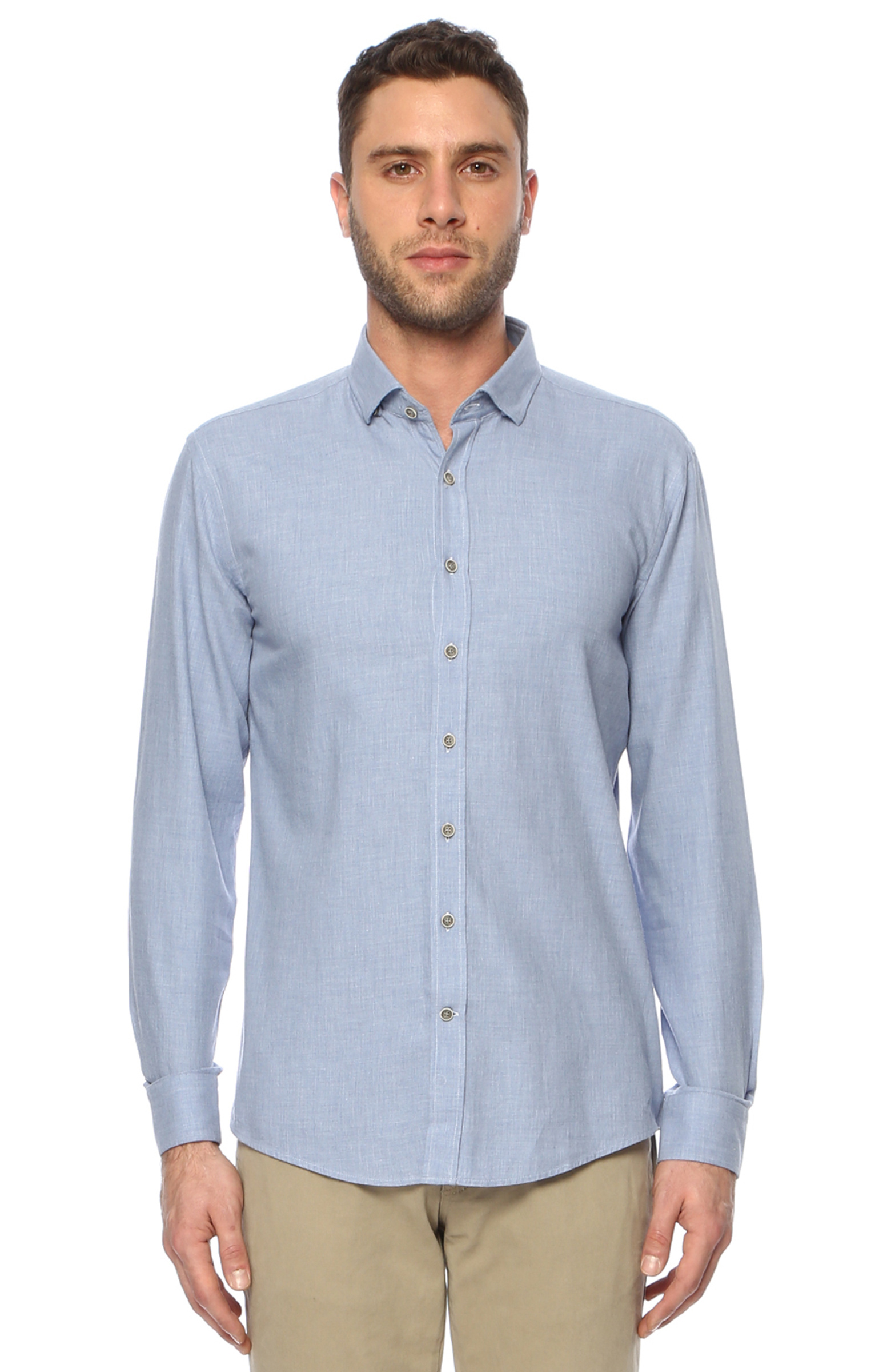 Slim Fit Mavi Gömlek