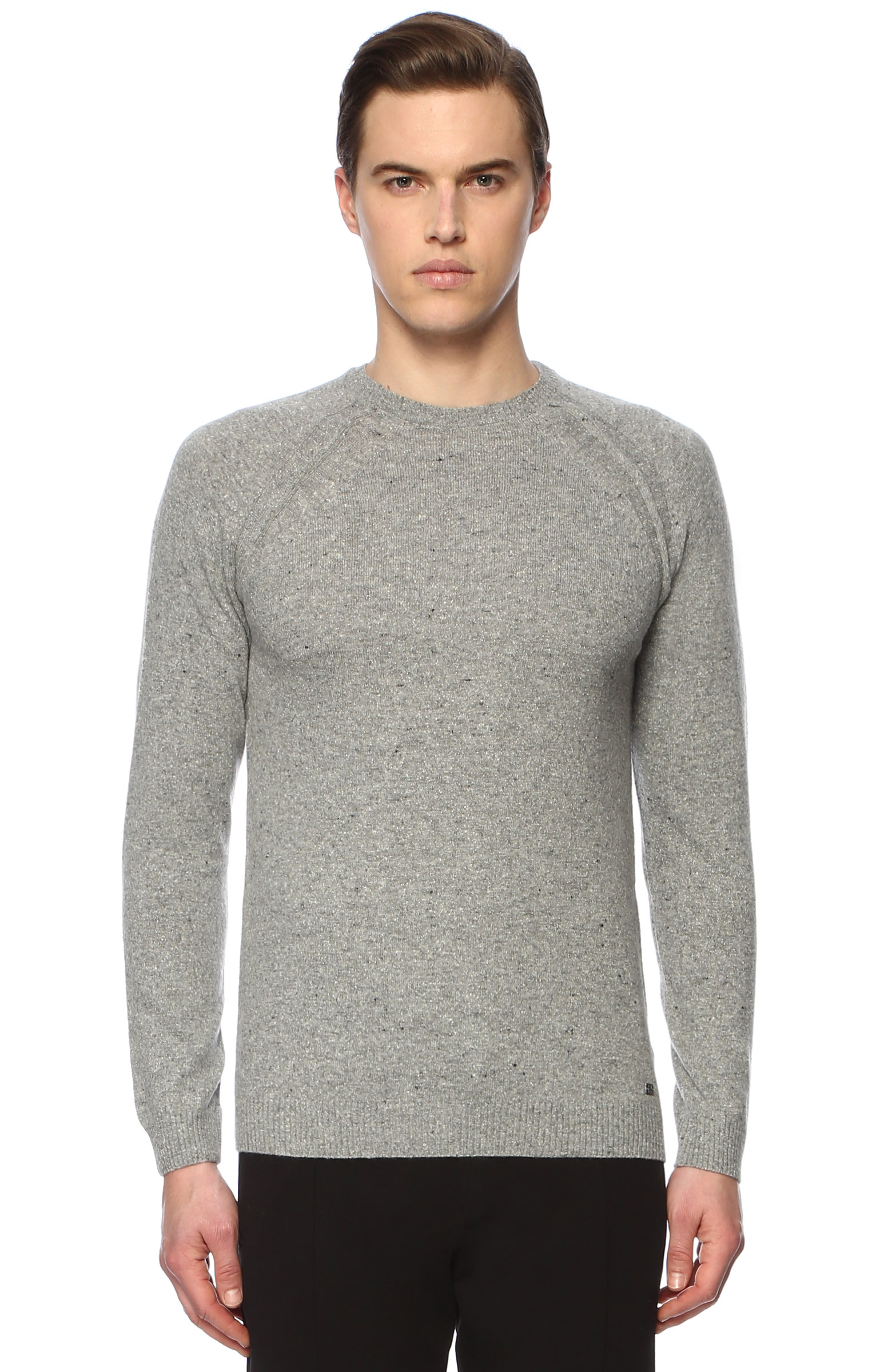 Bisiklet Yaka Açık Gri Triko Bisiklet Yaka Açık Gri Triko