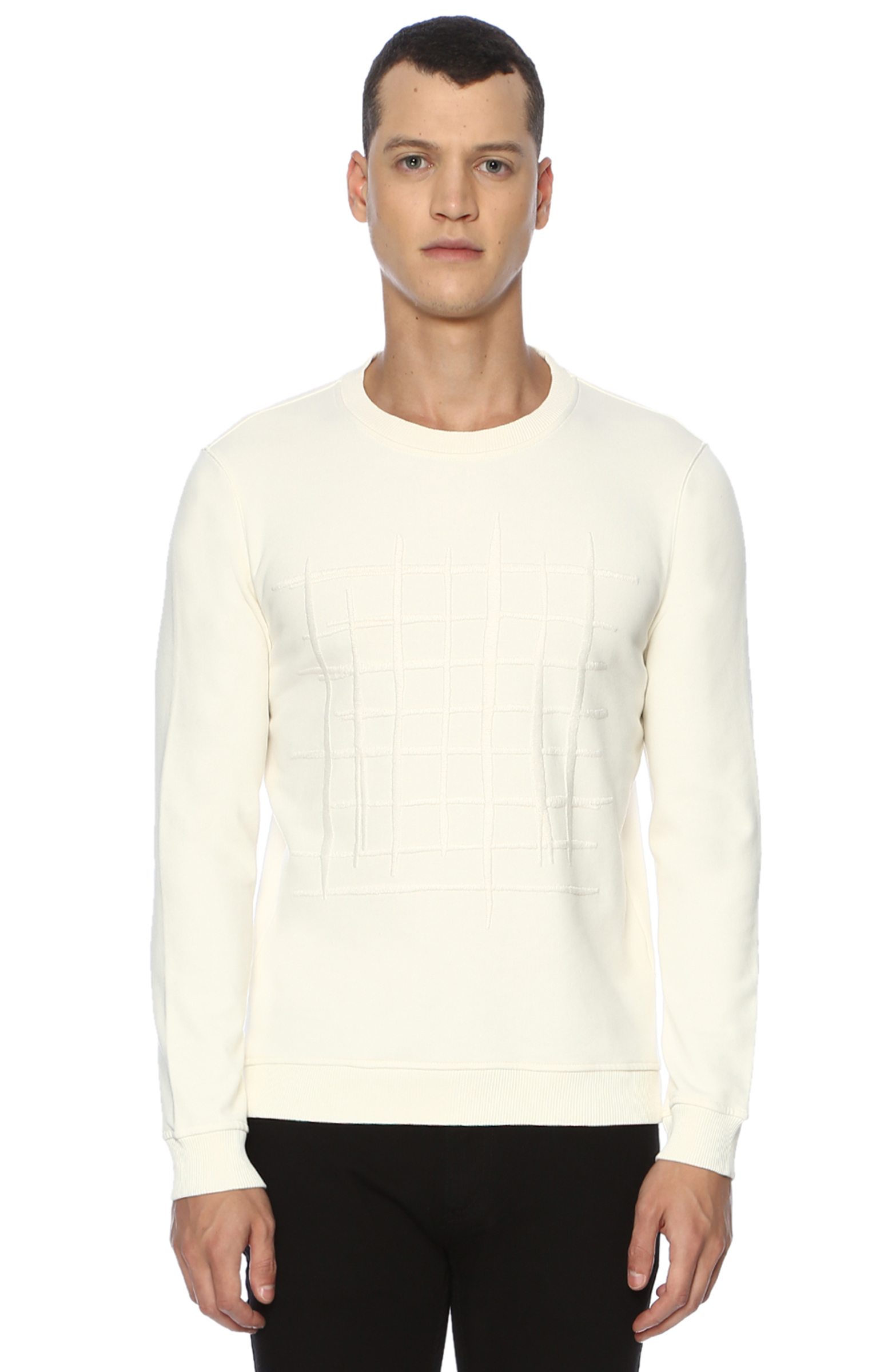 Slim Fit Ekru Sweatshirt